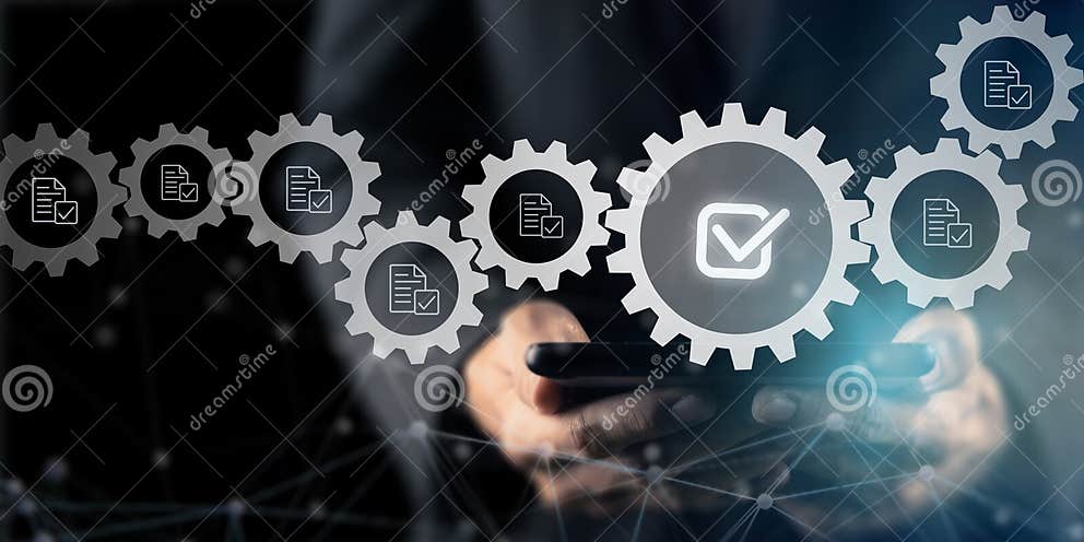 Document Management System (DMS) Concept. Using Tablet for DMS with a ...