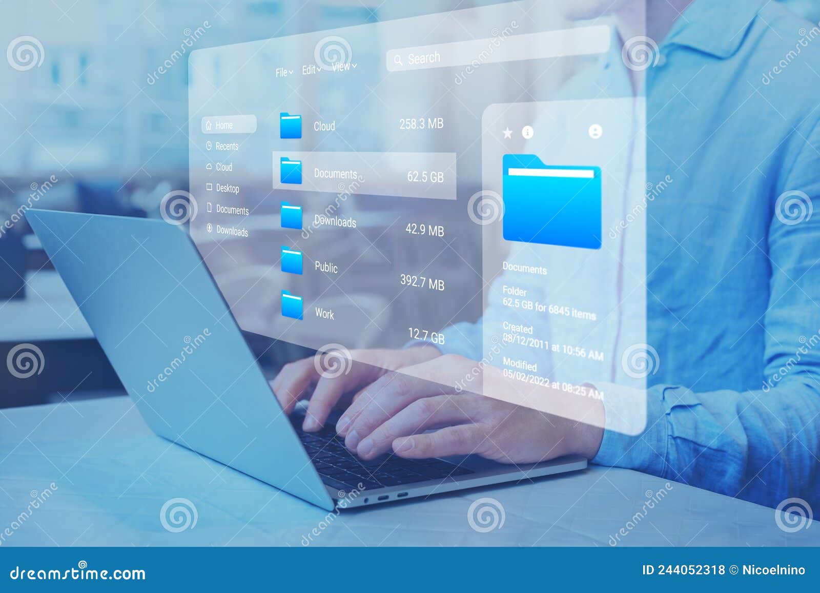 Document Management System DMS and File Manager Used To Browse Folders ...
