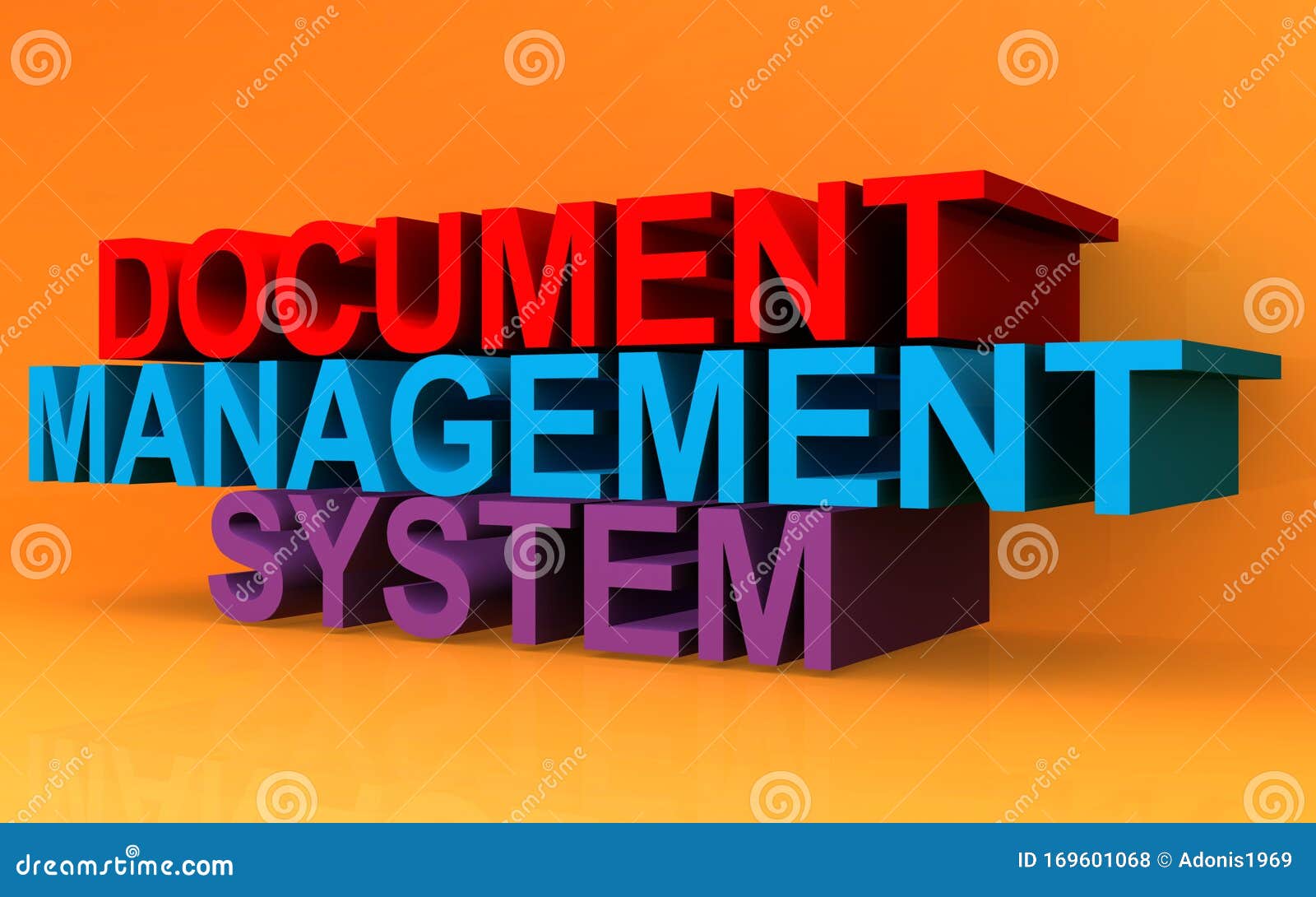 Document Management System on Orange Stock Illustration - Illustration ...