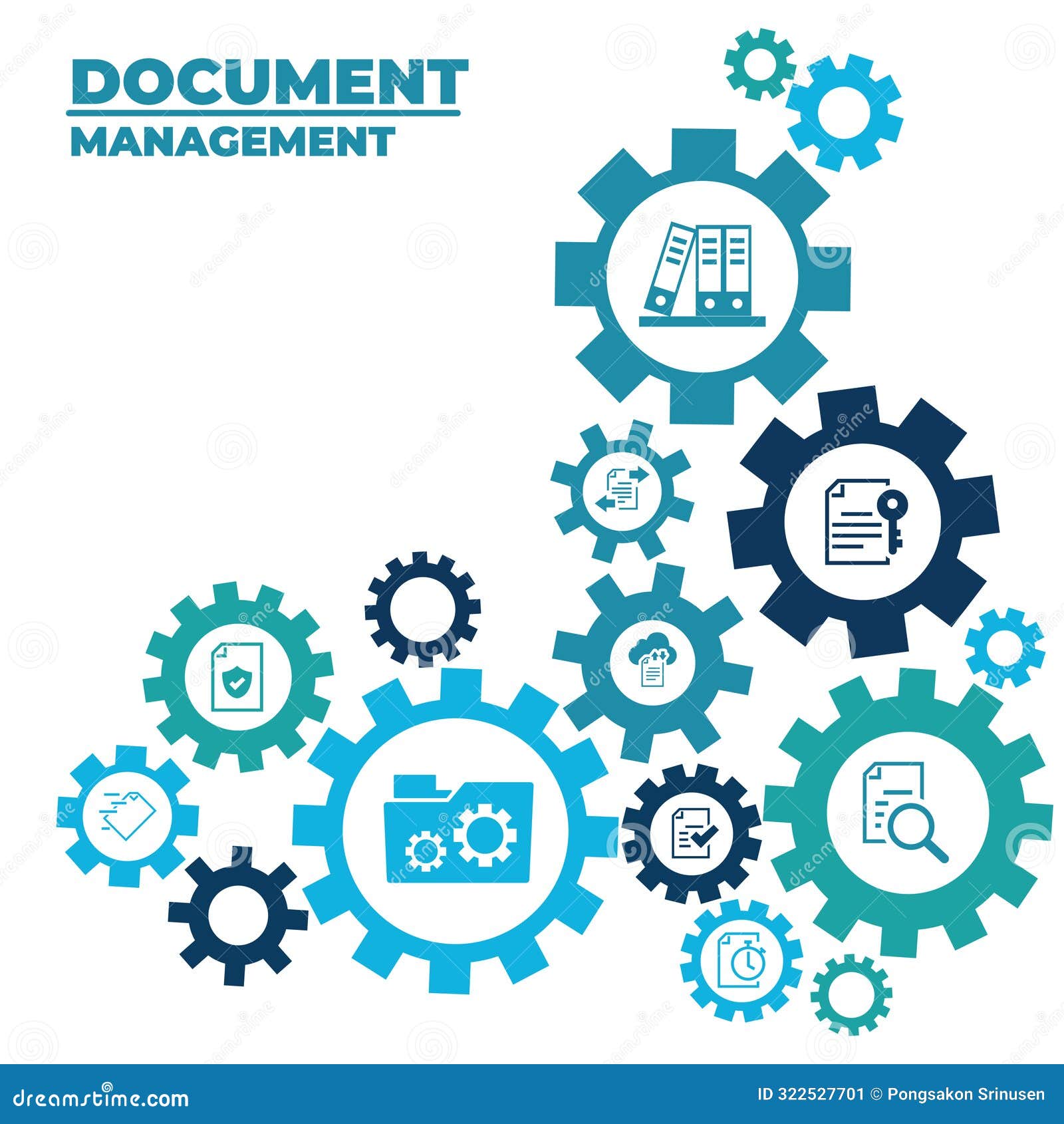 Document Management Vector Illustration. Corporate Records Keeping ...