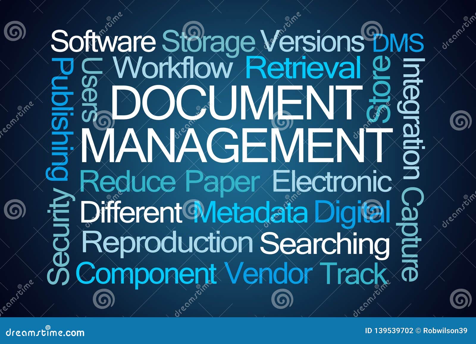 Document Management Word Cloud Stock Illustration - Illustration of ...