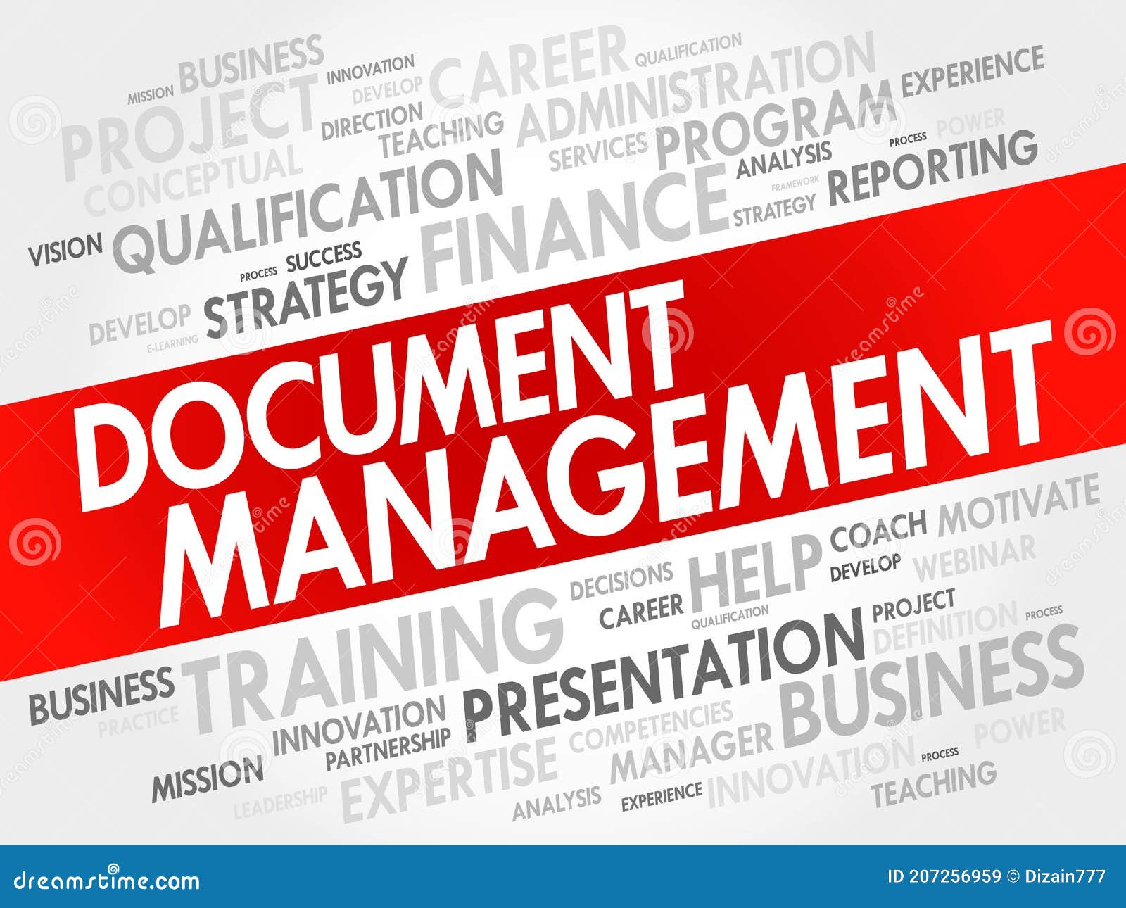 Document Management Word Cloud Collage Stock Illustration ...