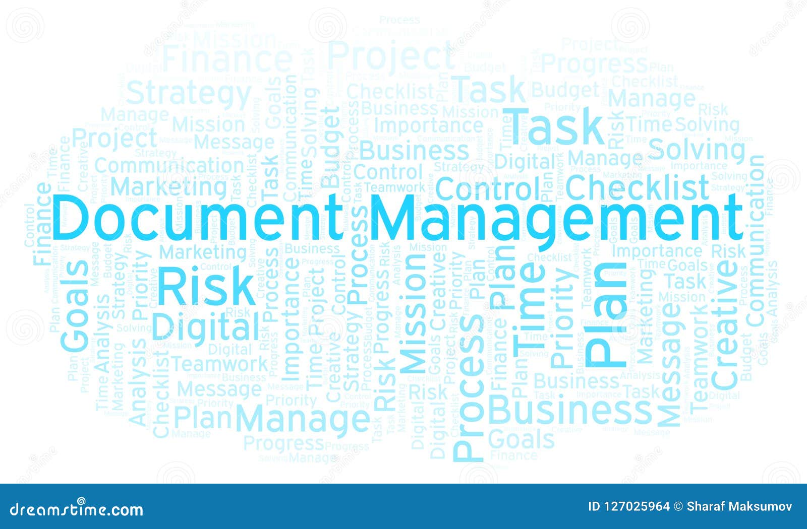 Document Management Word Cloud, Made with Text only. Stock Illustration ...