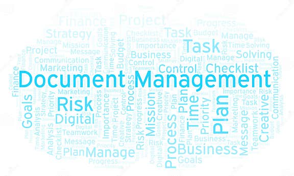 Document Management Word Cloud, Made with Text only. Stock Illustration ...
