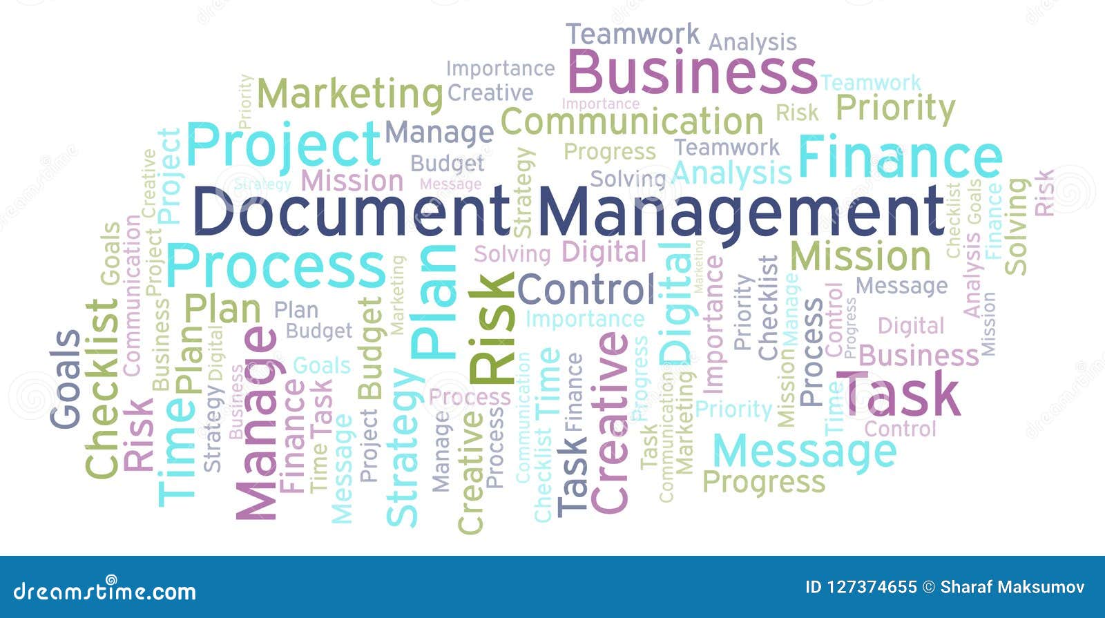 Document Management Word Cloud, Made with Text only. Stock Illustration ...