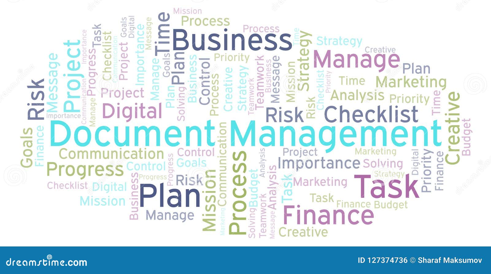 Document Management Word Cloud, Made with Text only. Stock Illustration ...