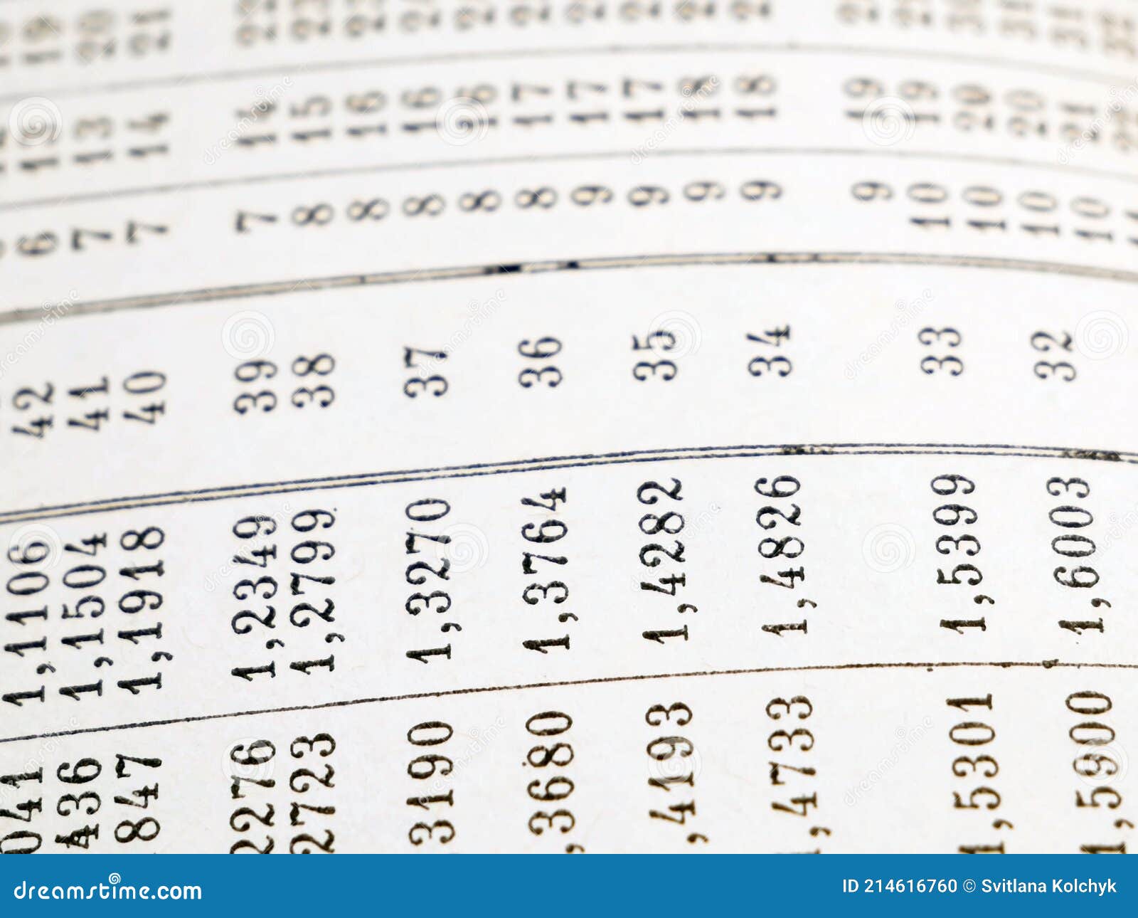 Document with Many Numbers, Data Encrypt. Cipher Encryption Code or ...