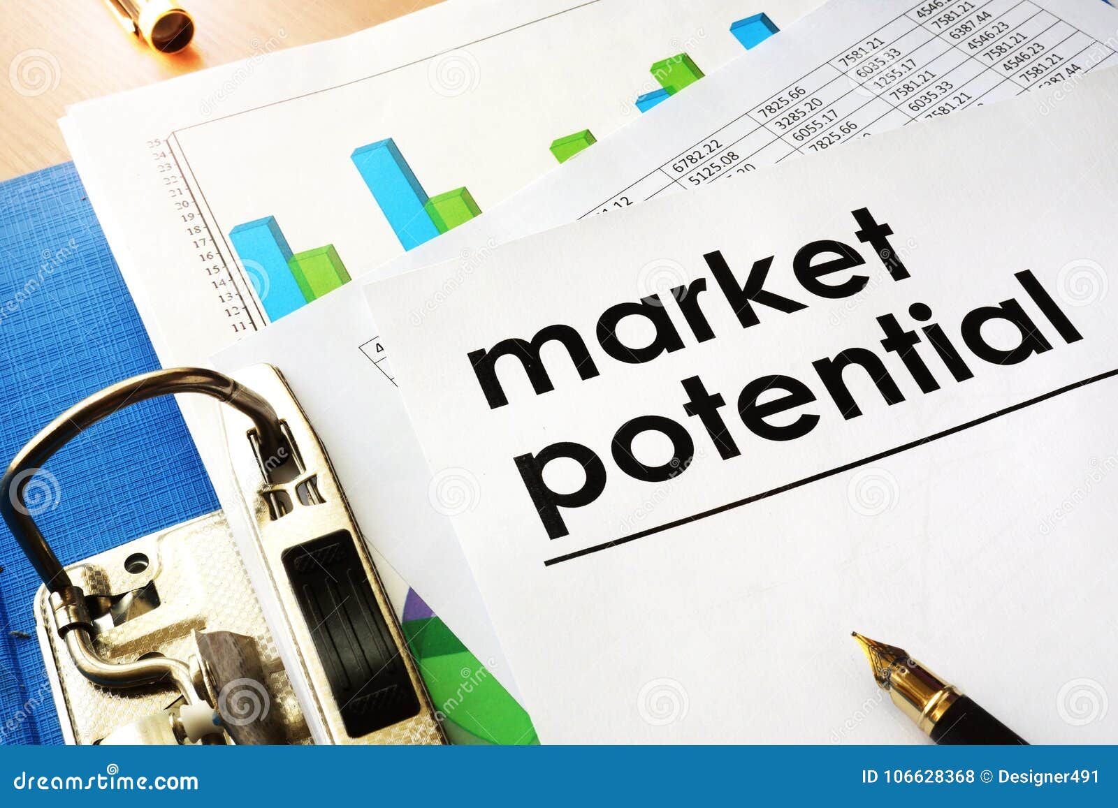 Document Market Potential in a Folder. Stock Photo - Image of quality ...