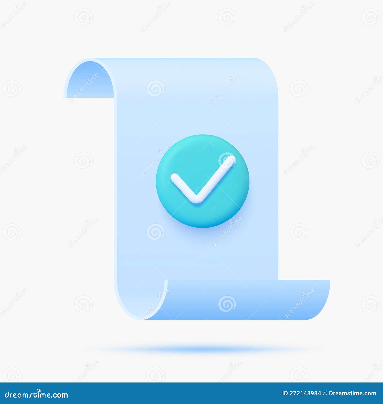 Document Met Ok Pictogram 3d Vectorpictogram. Stock Illustratie ...