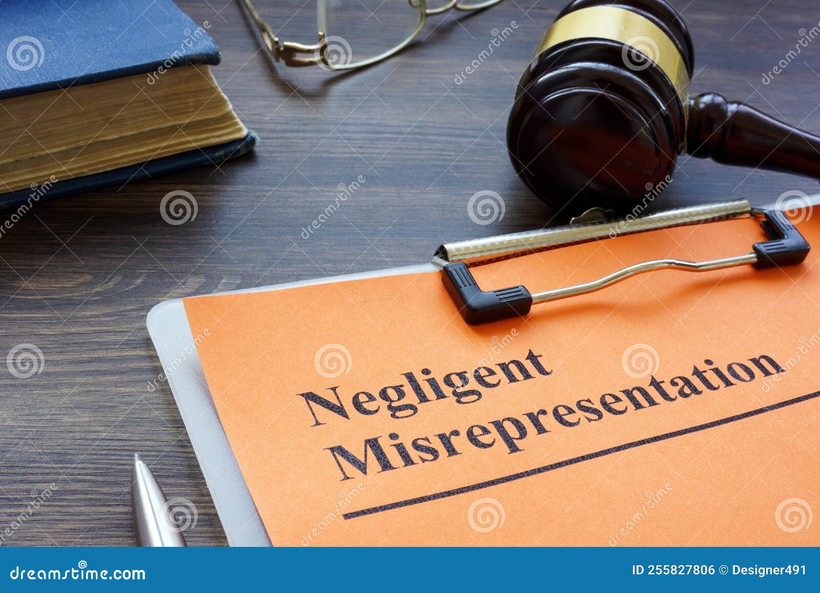 Document about Negligent Misrepresentation and a Gavel. Stock Photo ...