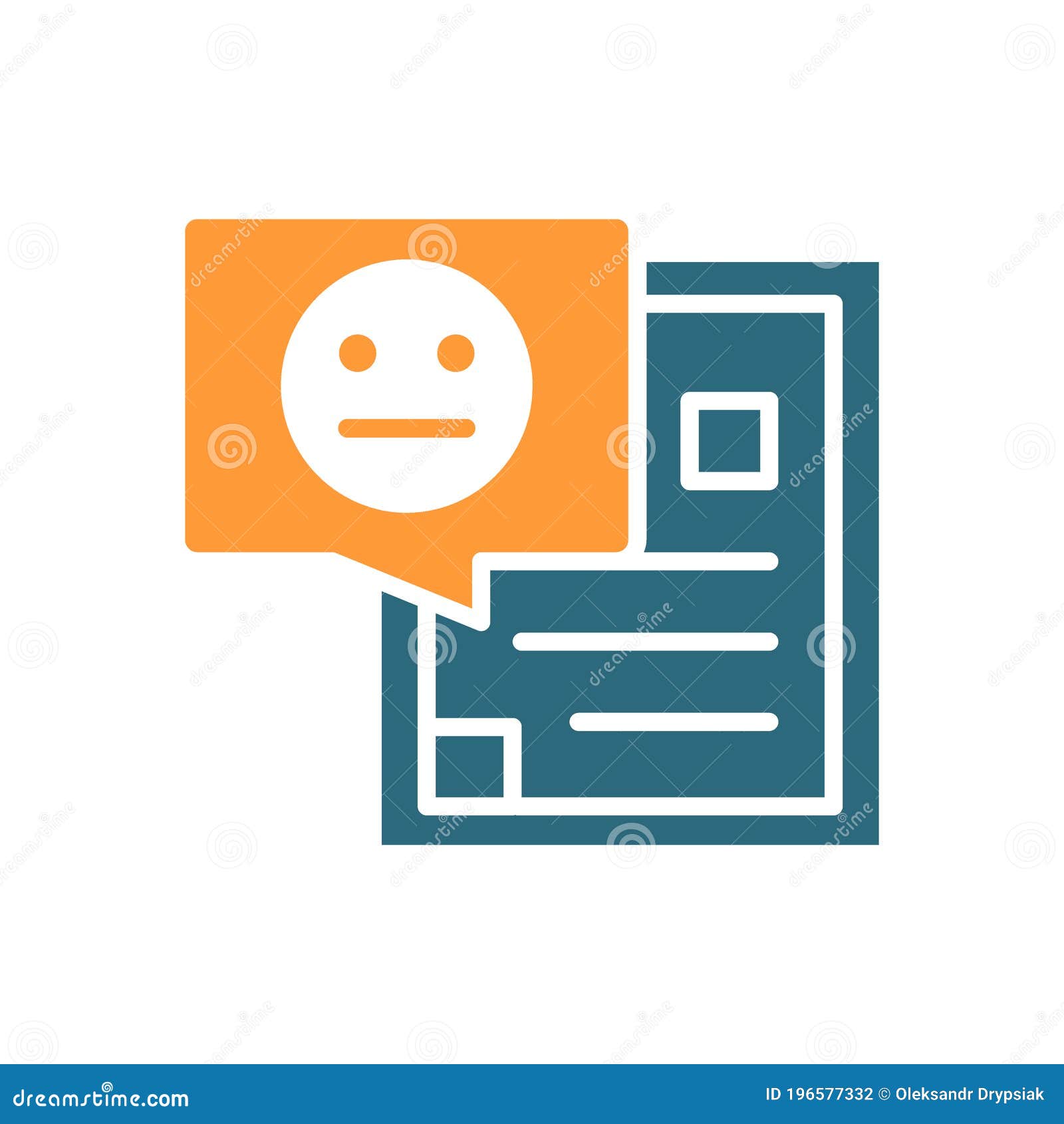 Document With Neutral Face Colored Icon. Profile With Negative Feedback ...