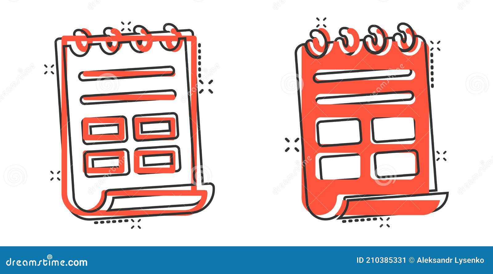 Document Note Icon in Comic Style. Paper Sheet Cartoon Vector ...