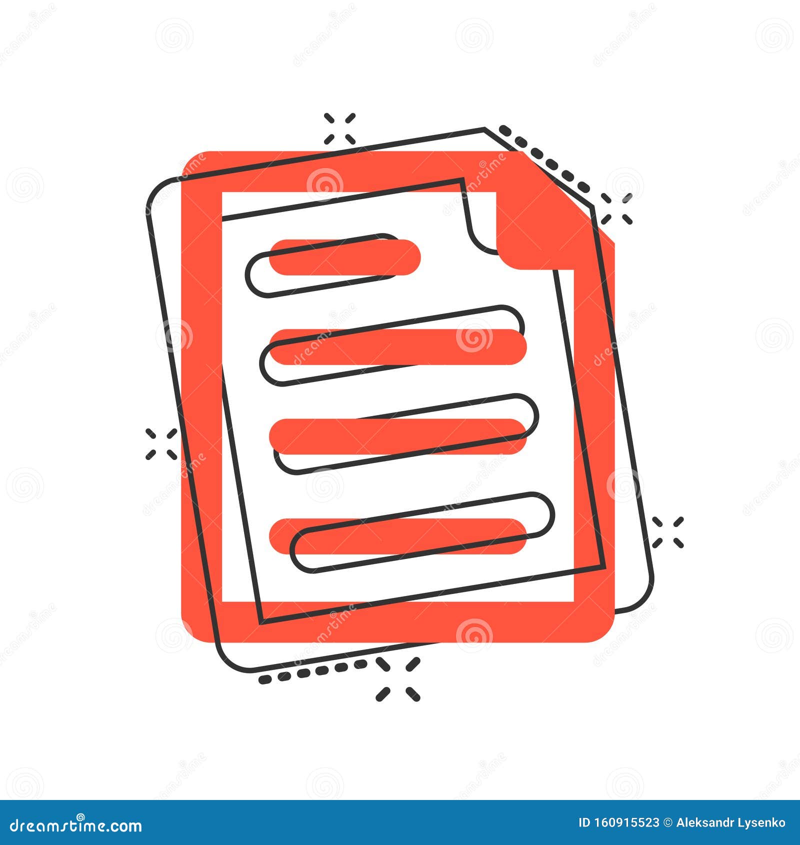 Document Note Icon in Comic Style. Paper Sheet Vector Cartoon ...
