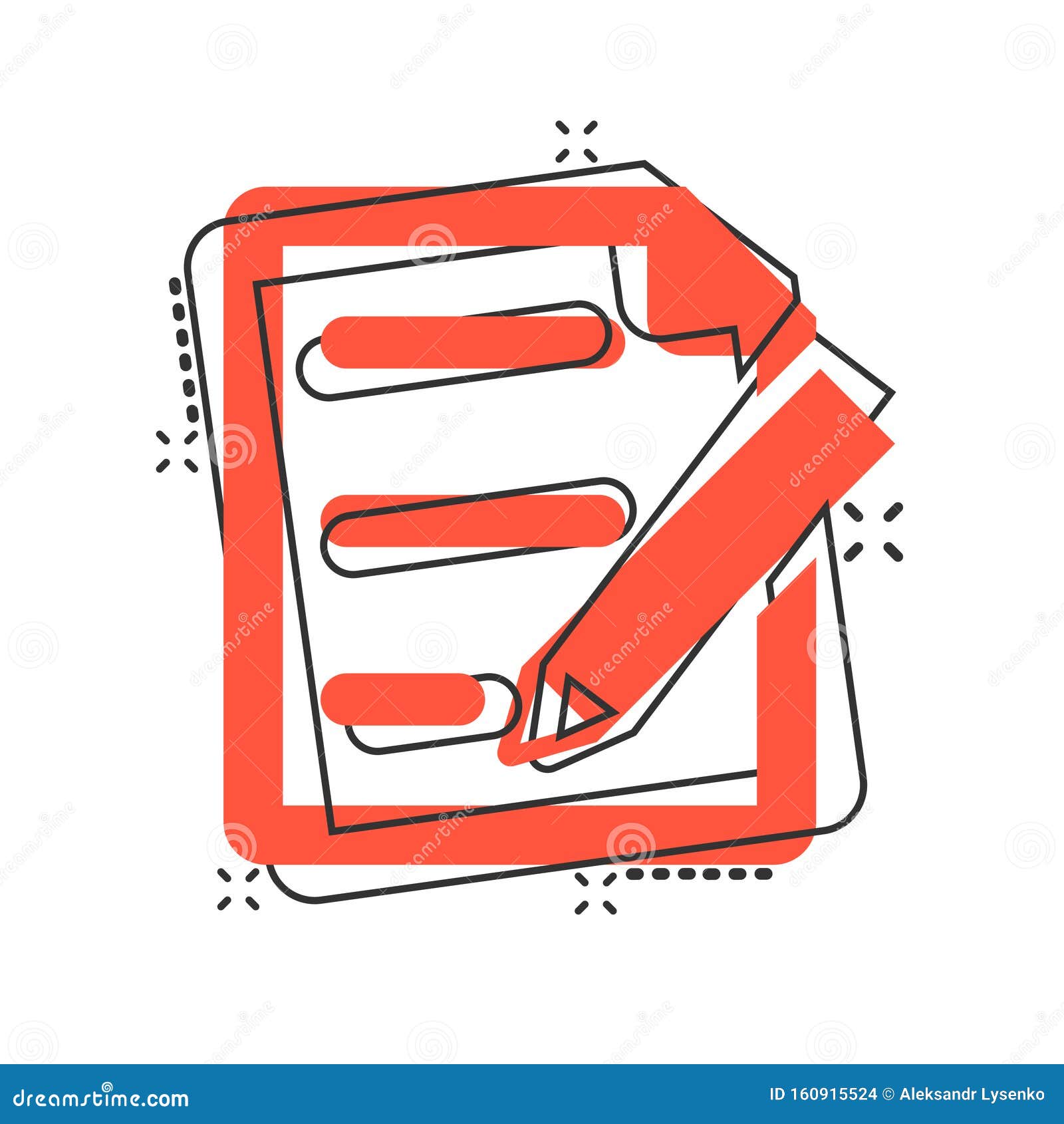 Document Note Icon in Comic Style. Paper Sheet Vector Cartoon ...