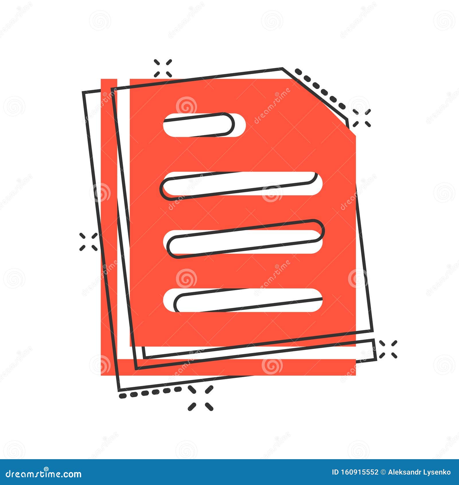 Document Note Icon in Comic Style. Paper Sheet Vector Cartoon ...