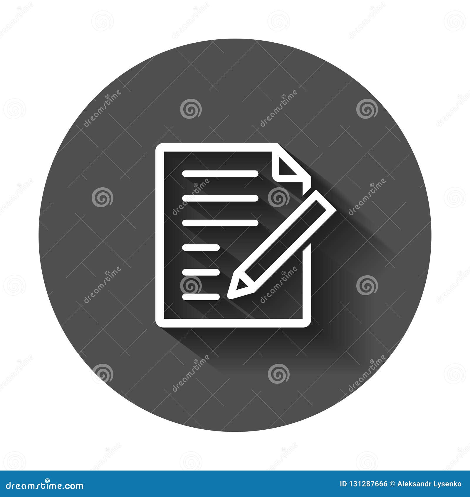 Document Note Icon in Flat Style. Paper Sheet Vector Illustration with ...