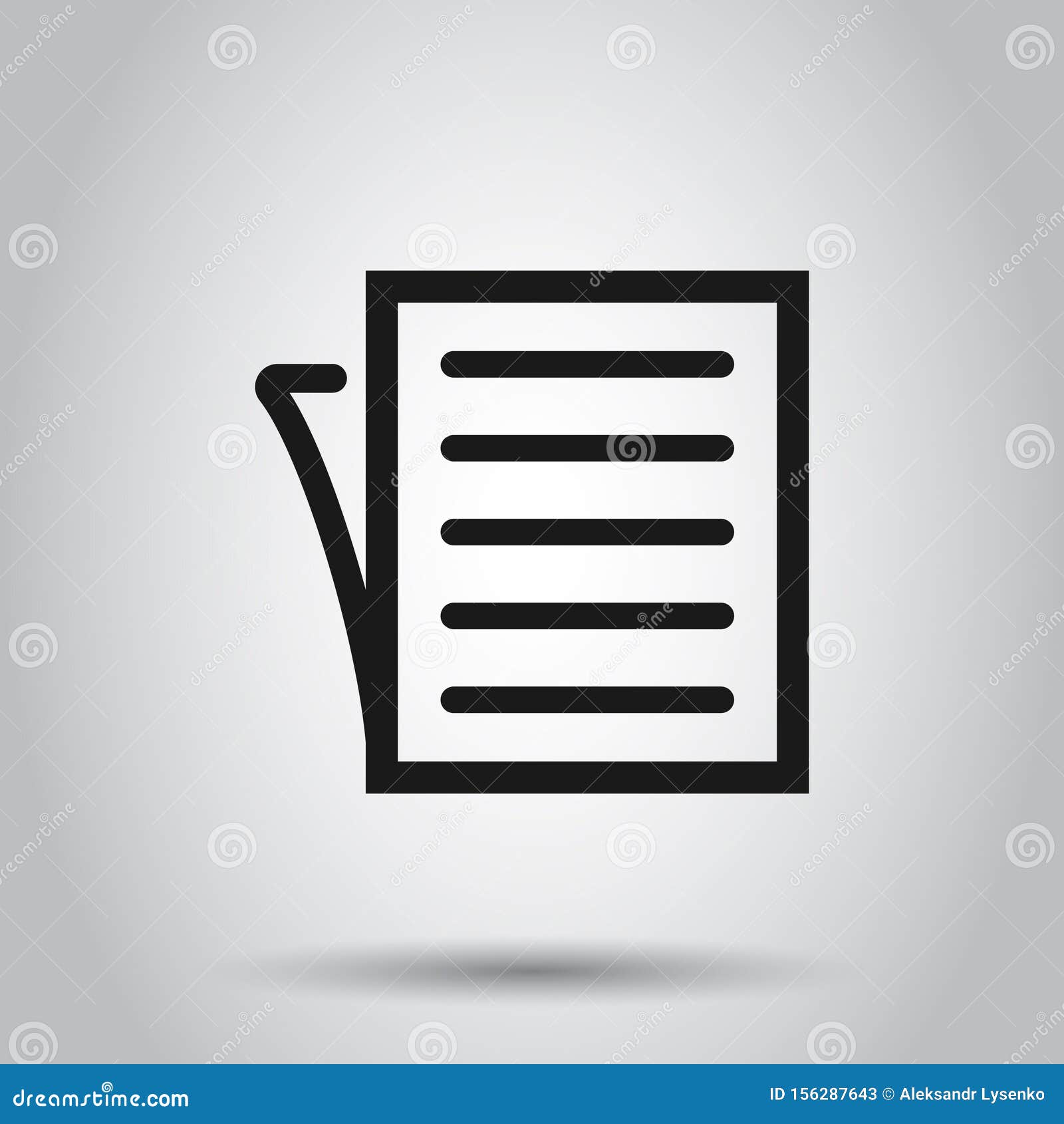 Document Note Icon in Flat Style. Paper Sheet Vector Illustration on ...