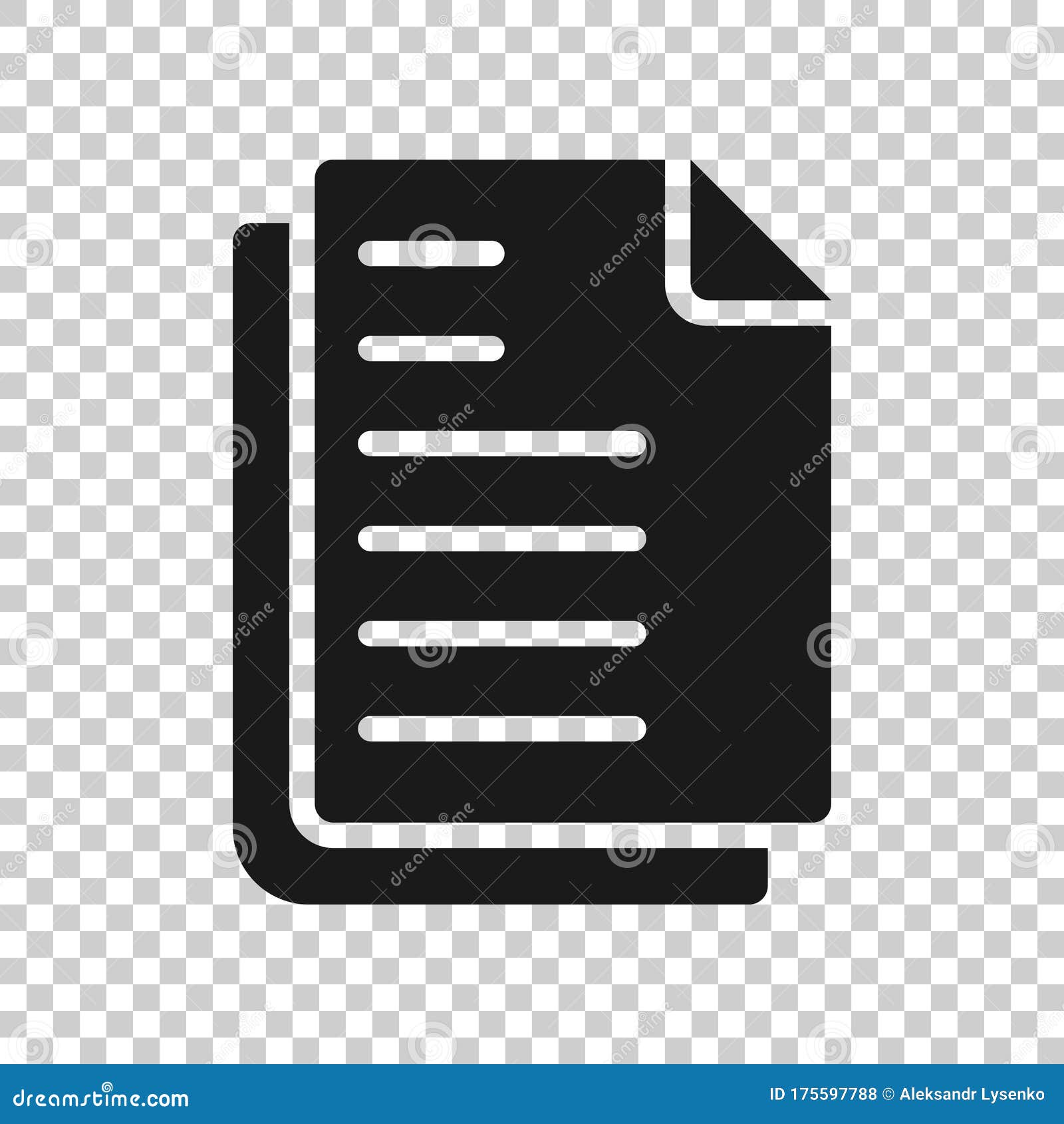 Document Note Icon in Flat Style. Paper Sheet Vector Illustration on ...