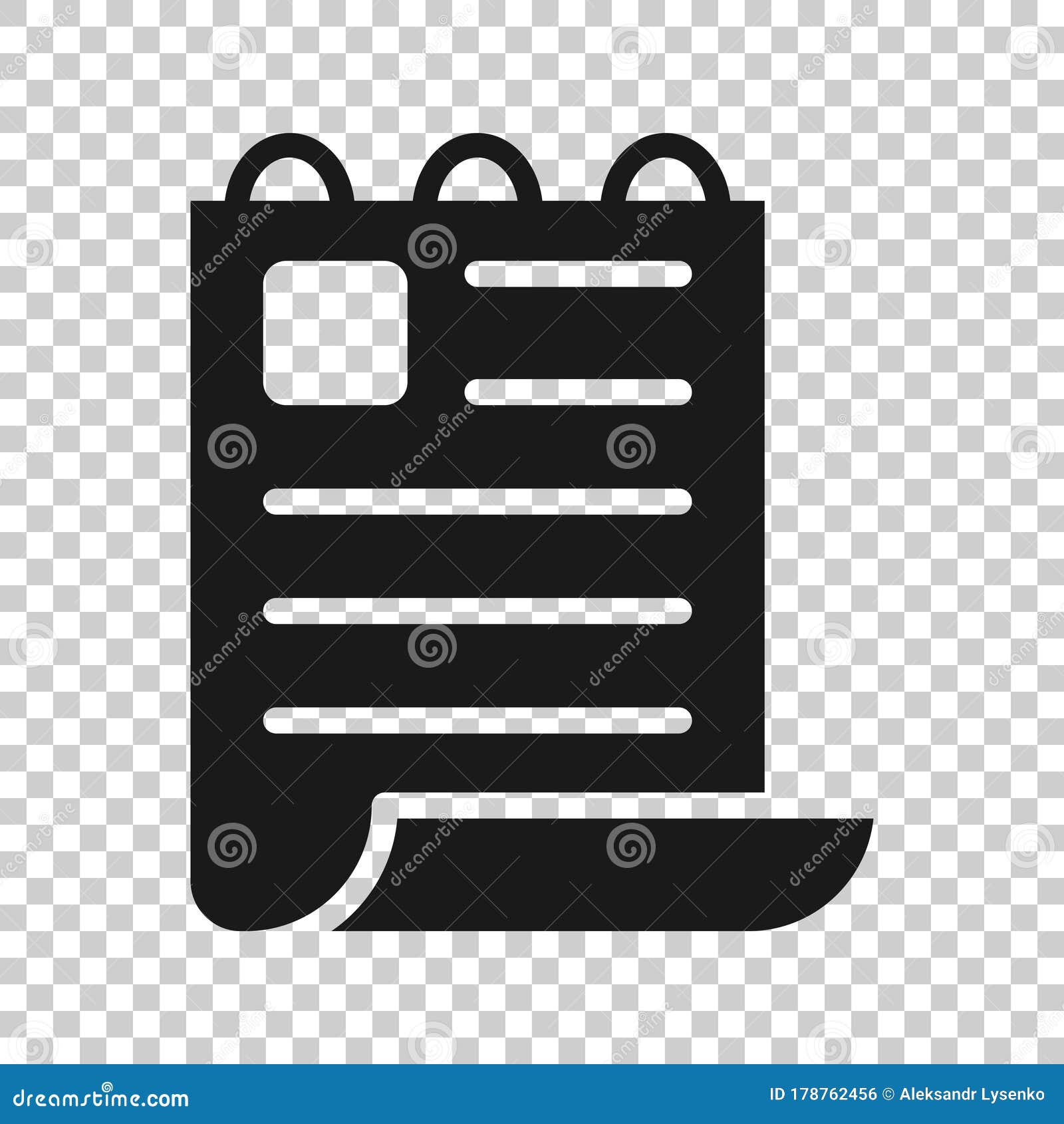 Document Note Icon in Flat Style. Paper Sheet Vector Illustration on ...