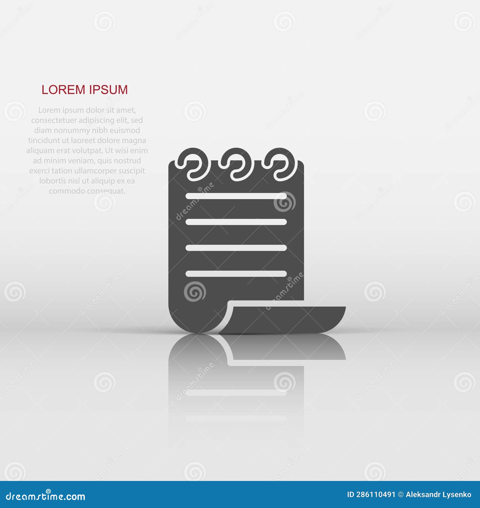 Document Note Icon in Flat Style. Paper Sheet Vector Illustration on ...