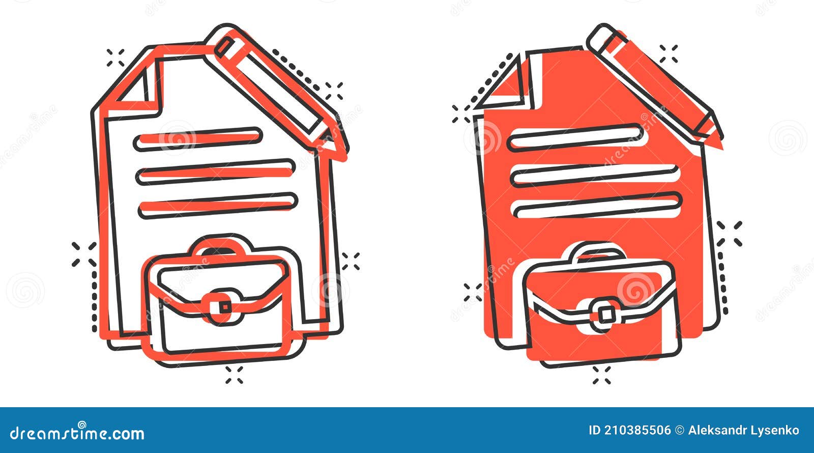 Document Note with Pen Icon in Comic Style. Paper Sheet Pencil and ...