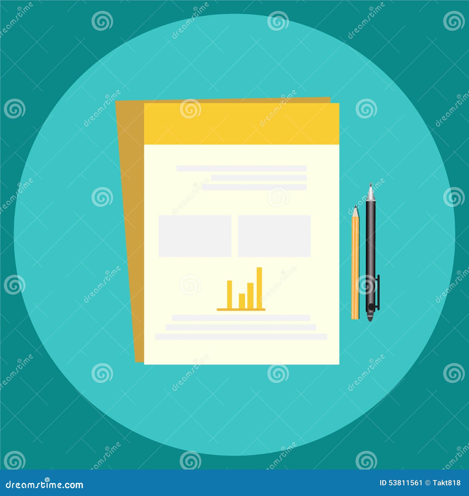 Document note, pen, vector stock vector. Illustration of abstract ...