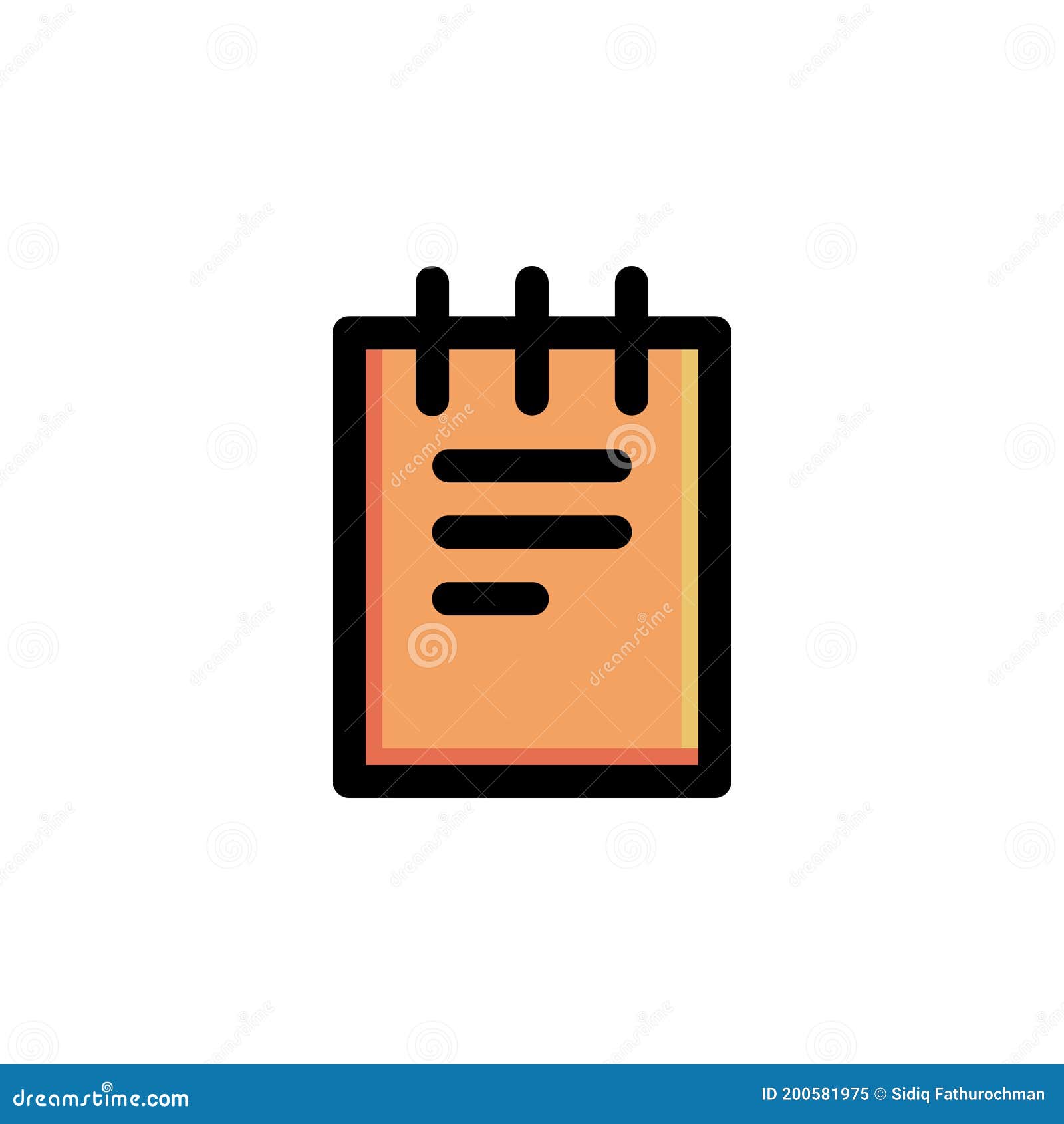 Document, Notepad Icon stock vector. Illustration of book - 200581975