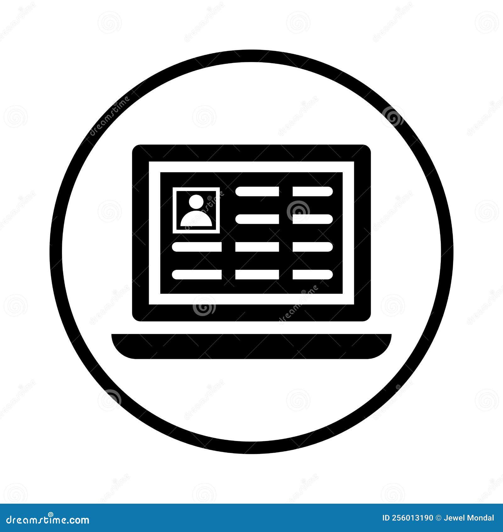 Document, Office, Profile Icon. Rounded Black Vector Sketch Stock ...