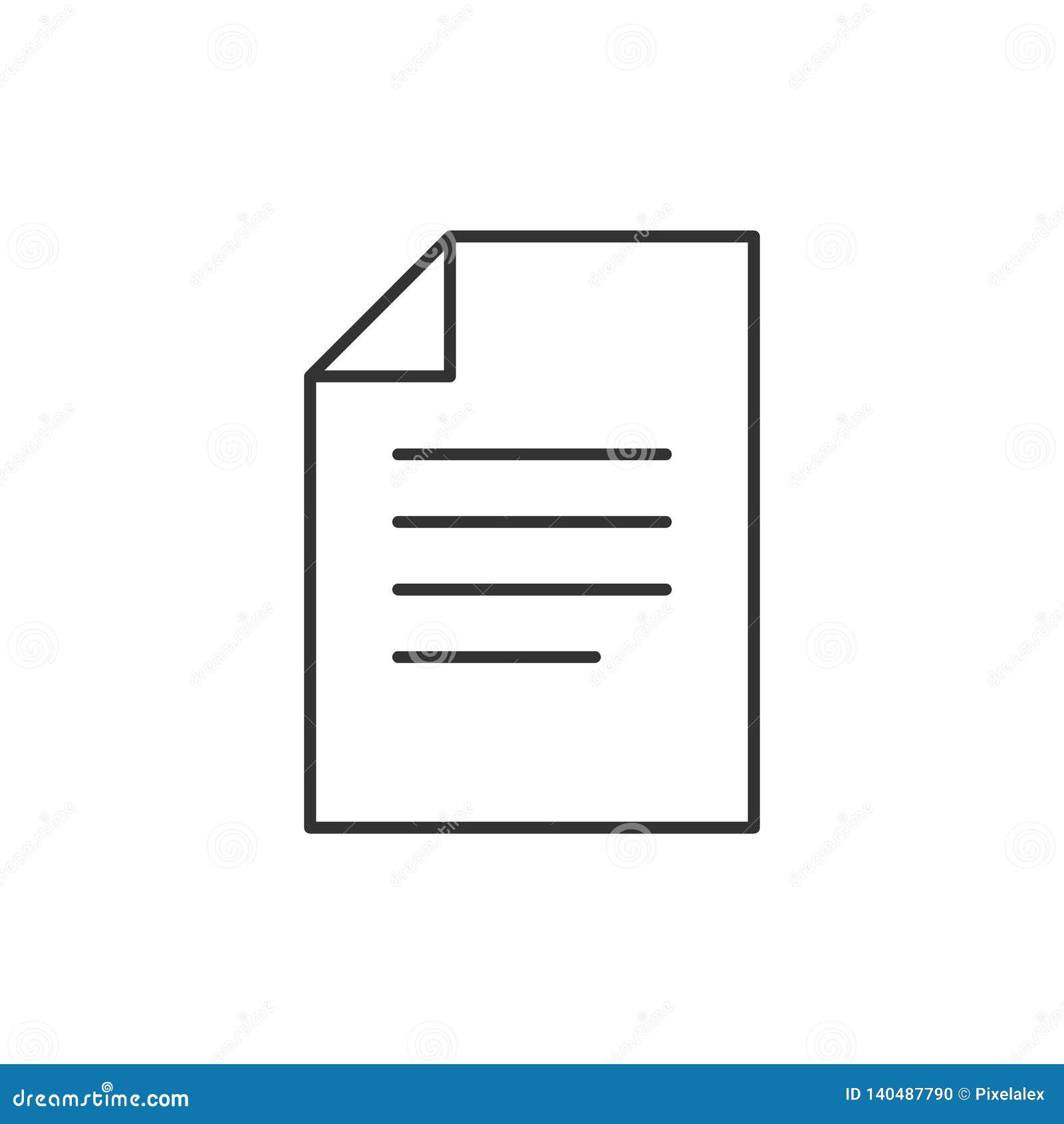 Document outline icon stock vector. Illustration of document - 140487790