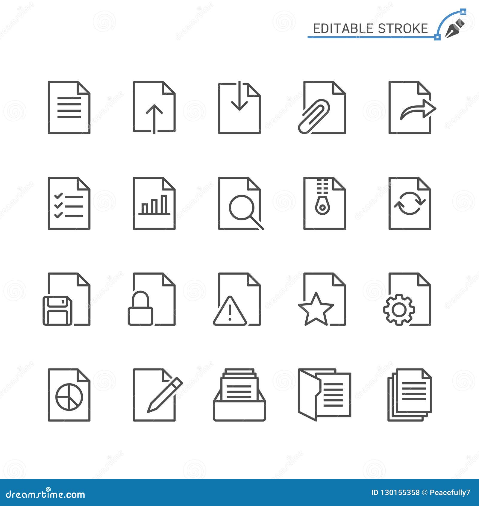 Document outline icon set stock vector. Illustration of paper - 130155358