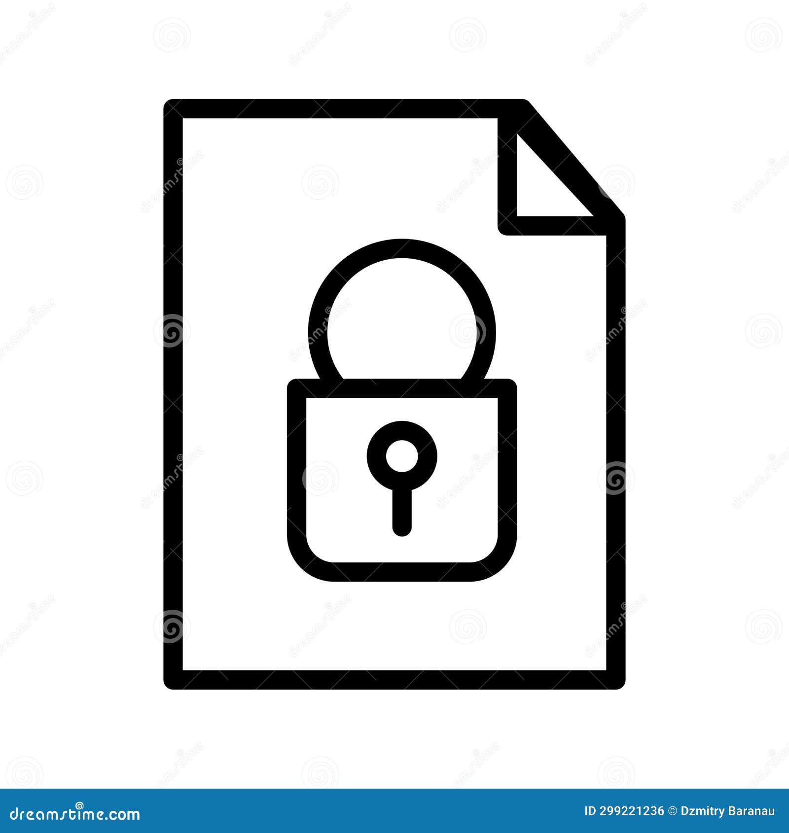 Document with Padlock Vector Line Icon. File Management, Restricted ...