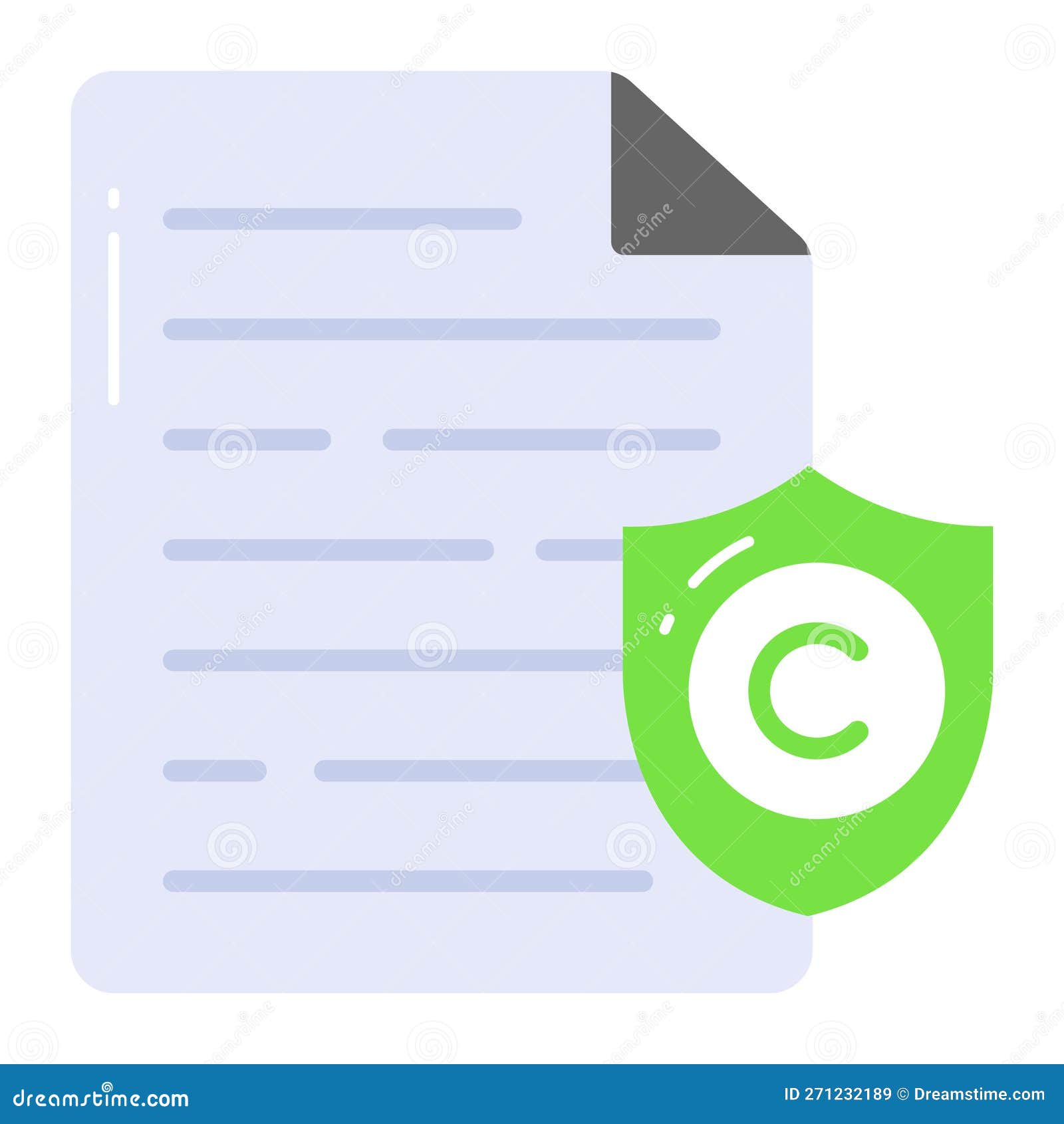Document Page with Copyright Shield, Vector Design of Copyright Content ...
