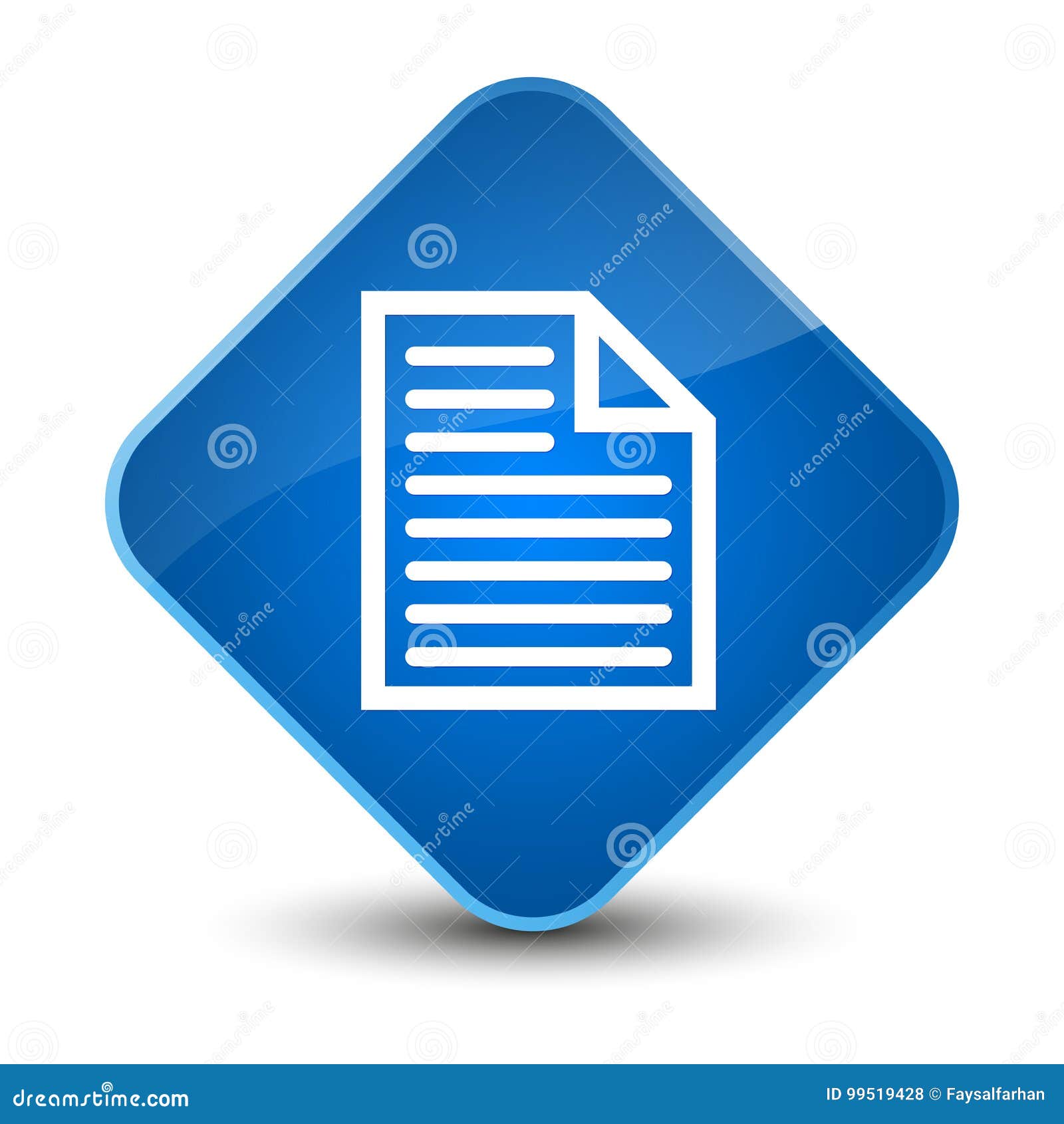 Document Page Icon Elegant Blue Diamond Button Stock Illustration ...