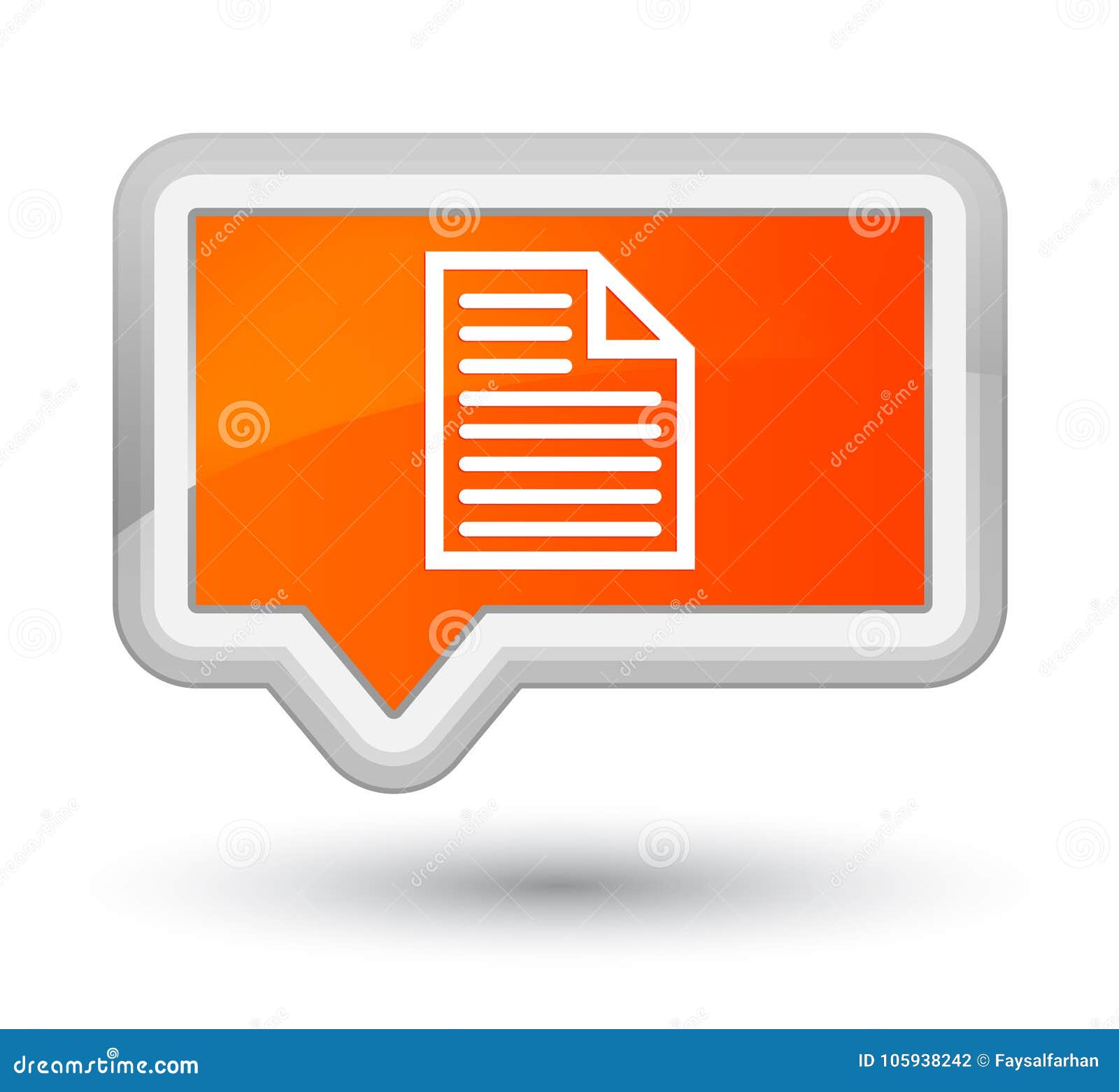 Document Page Icon Prime Orange Banner Button Stock Illustration ...