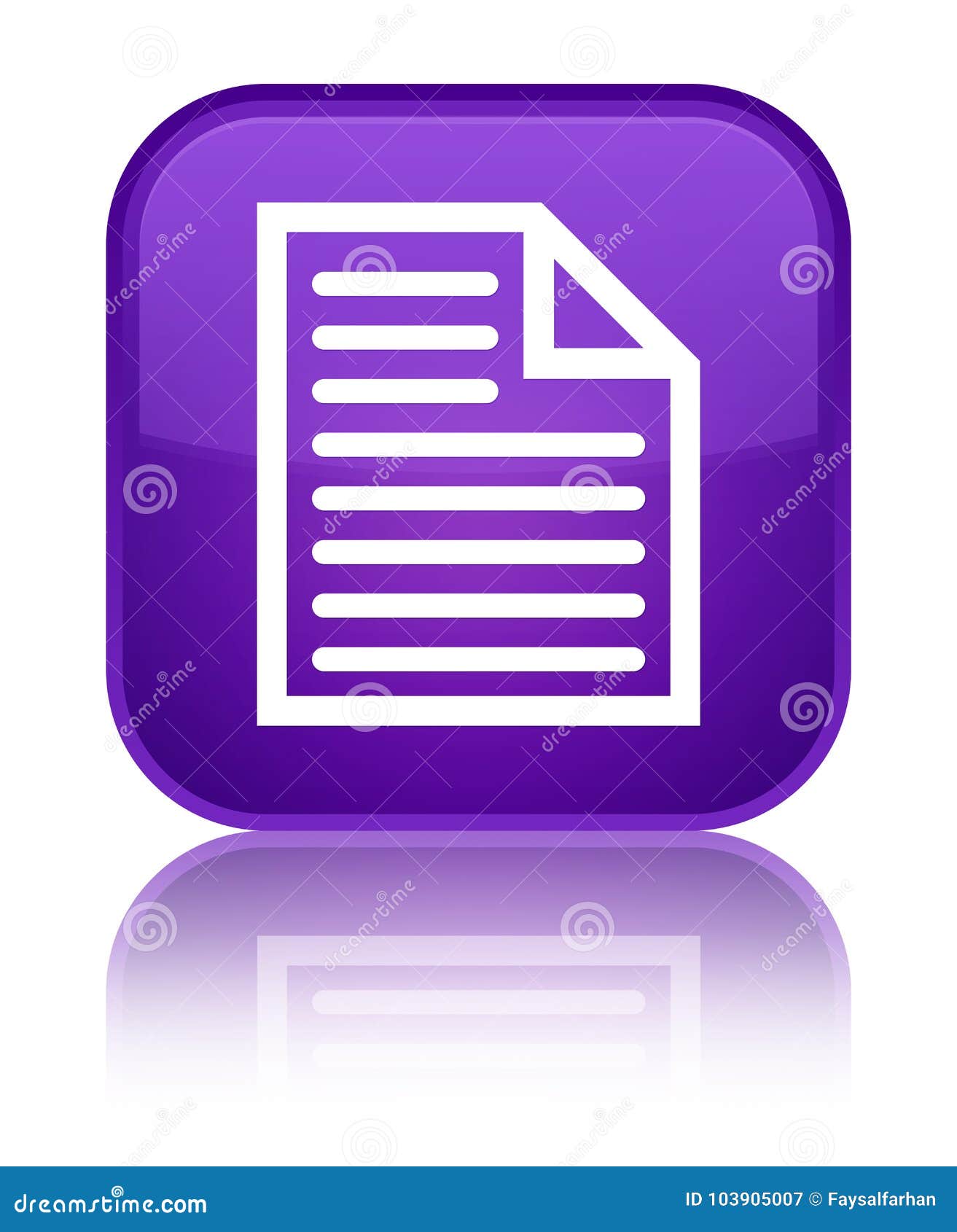 Document Page Icon Special Purple Square Button Stock Illustration ...