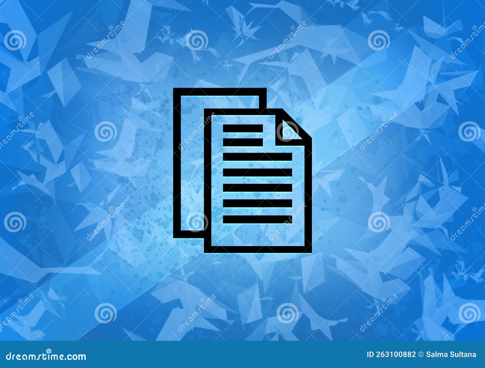 Document Pages Aesthetic Abstract Icon on Blue Background Stock ...