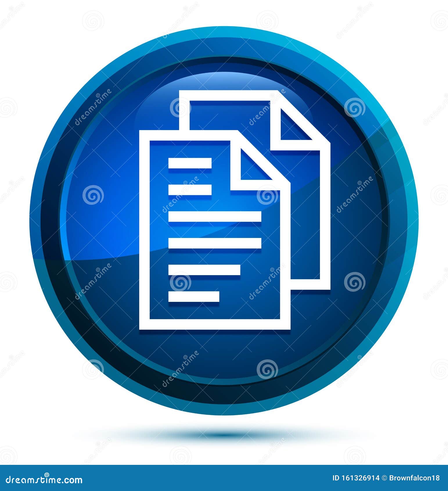 Document Pages Icon Elegant Blue Round Button Illustration Stock Vector ...