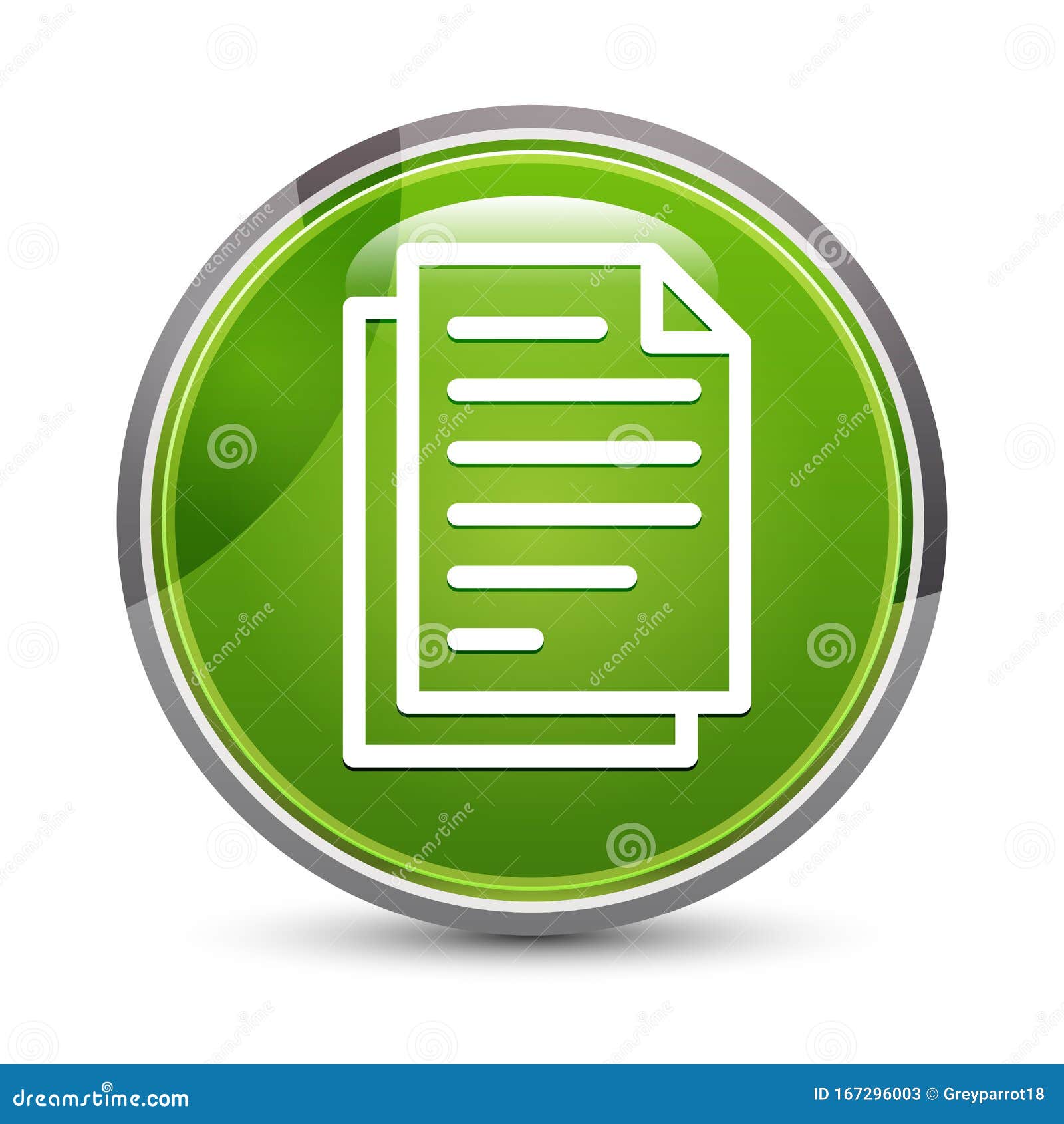 Document Pages Icon Elegant Green Round Button Vector Illustration ...