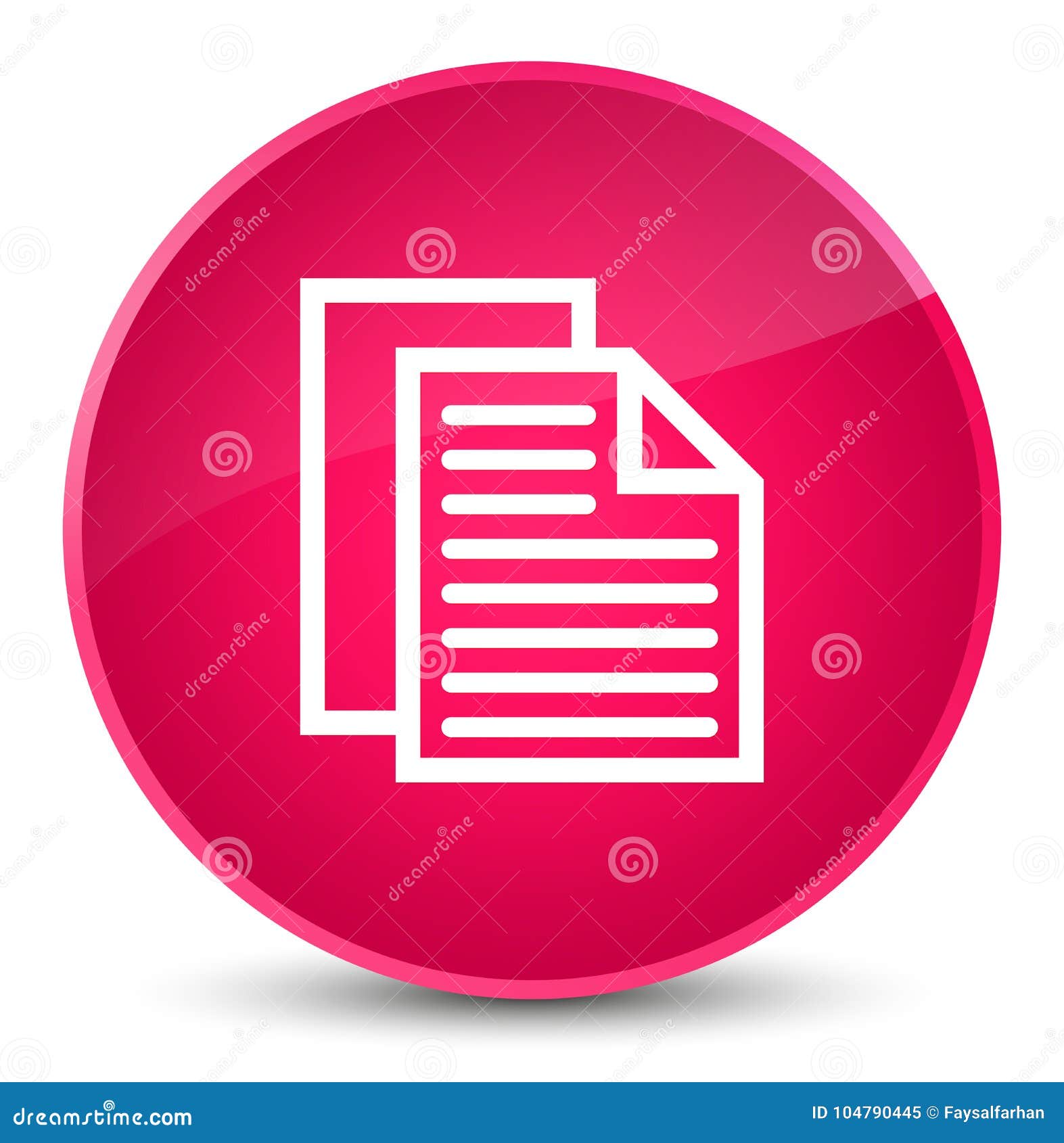 Document Pages Icon Elegant Pink Round Button Stock Illustration ...