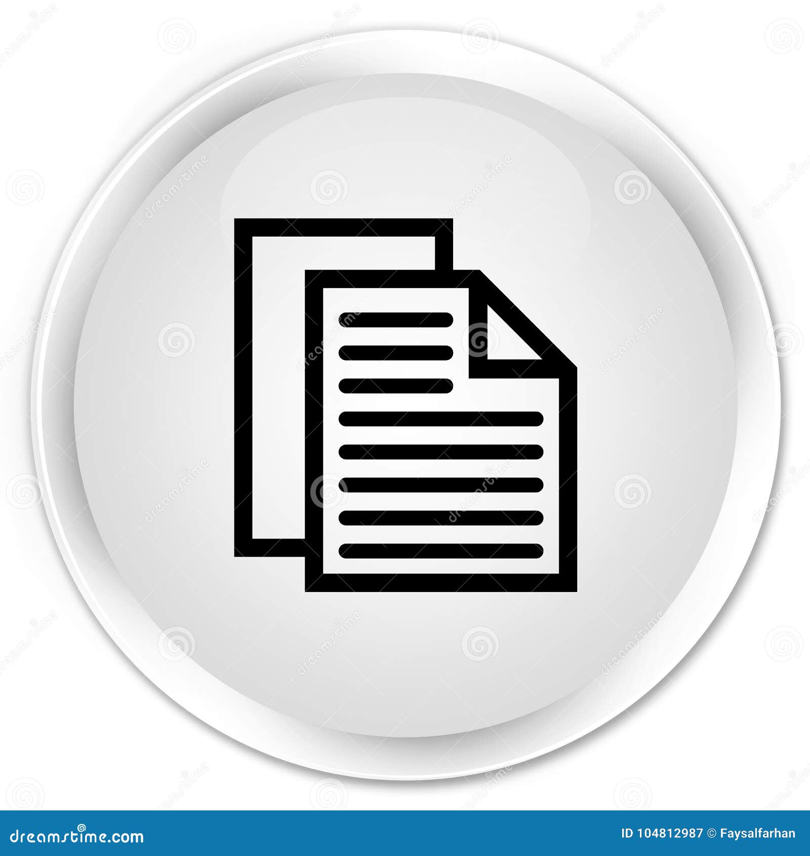 Document Pages Icon Premium White Round Button Stock Illustration ... Document Pages Icon Premium White Round Button Stock Illustration ...