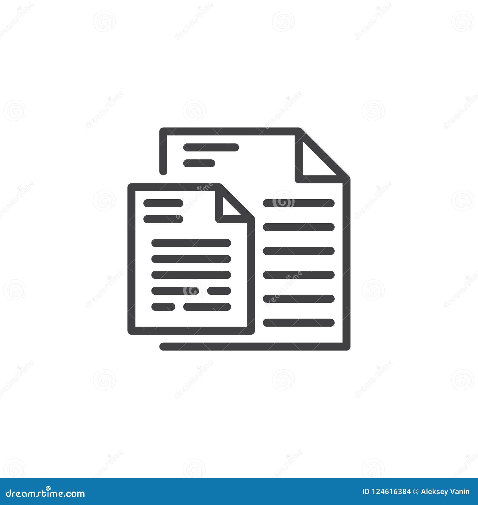 Document Pages Outline Icon Stock Vector - Illustration of simple ...
