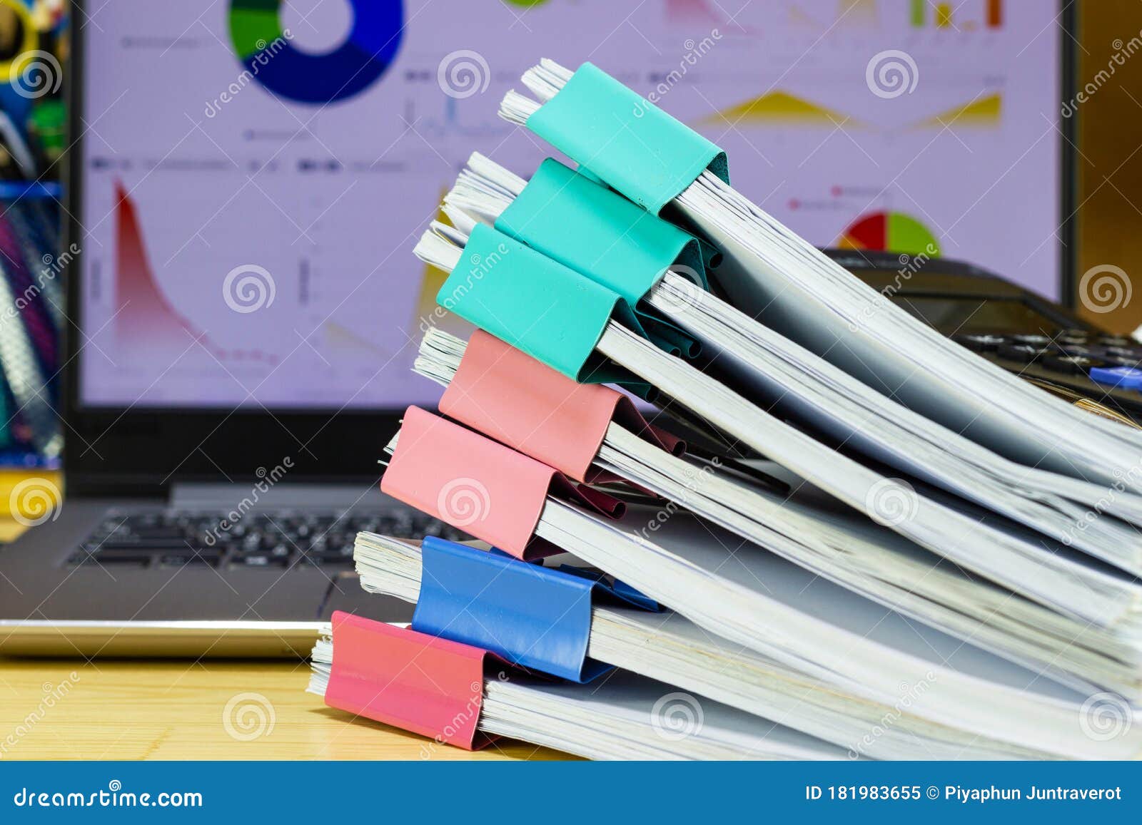 Document Paper of Business Report Paper File on the Table in a Work ...