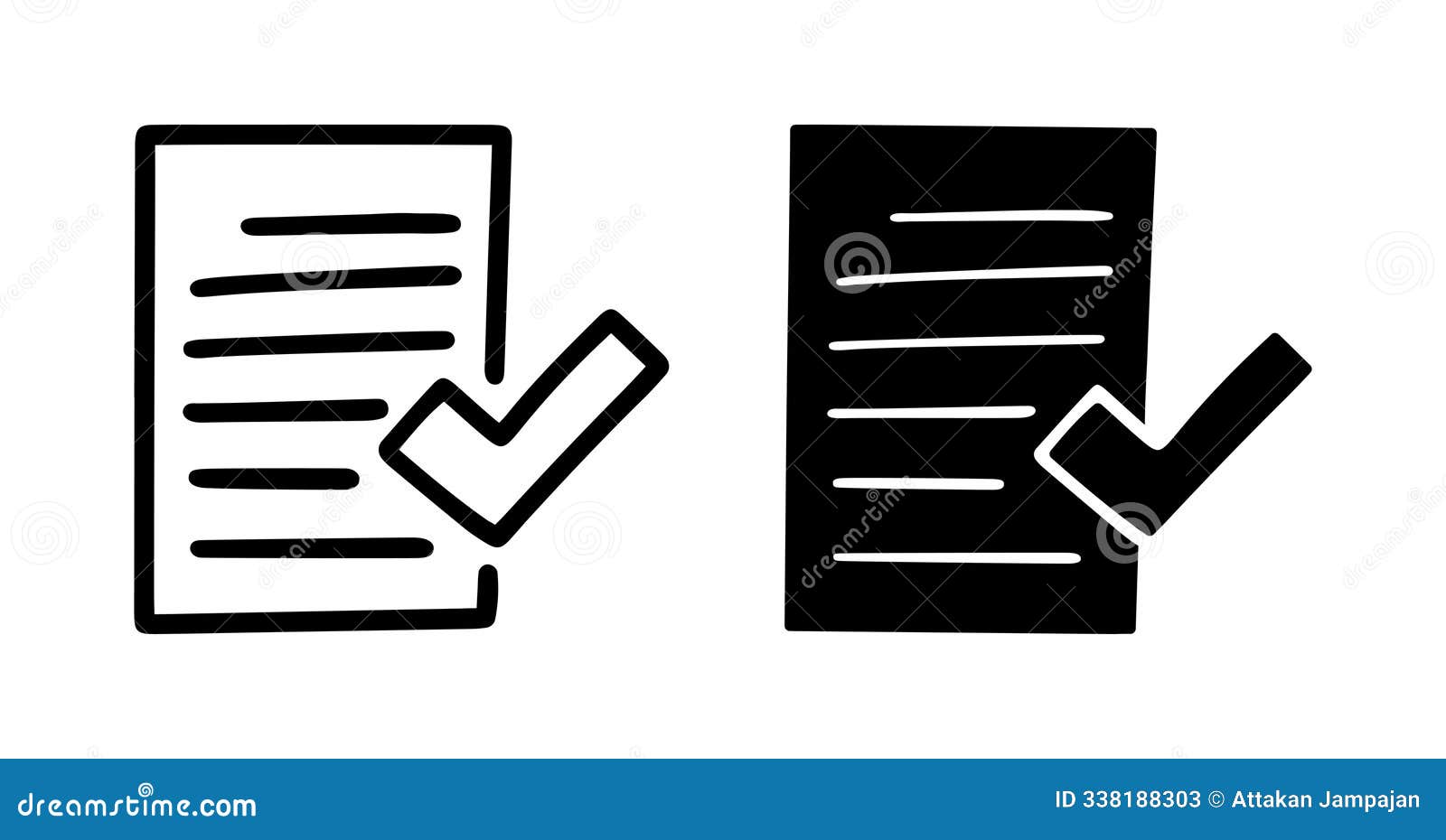Document Paper with Check Mark Cartoon Doodle, Vector. Stock Vector ...