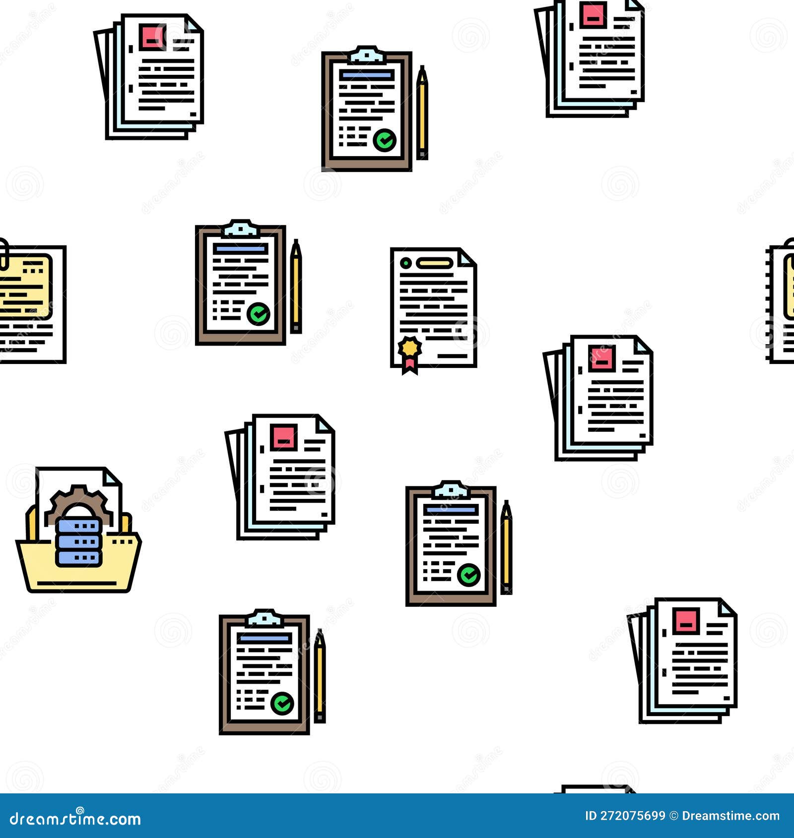 Document Paper File Business Page Vector Seamless Pattern Stock Vector ...