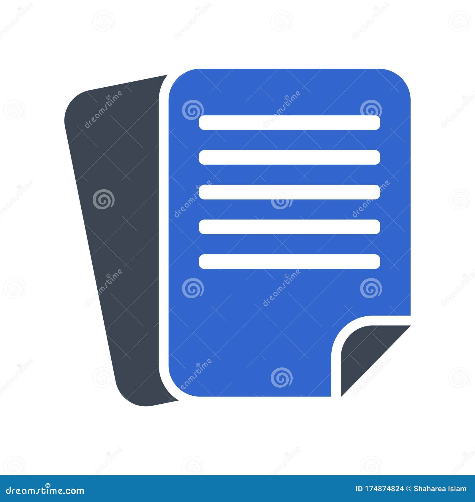 Document, paper icon stock vector. Illustration of memo - 174874824