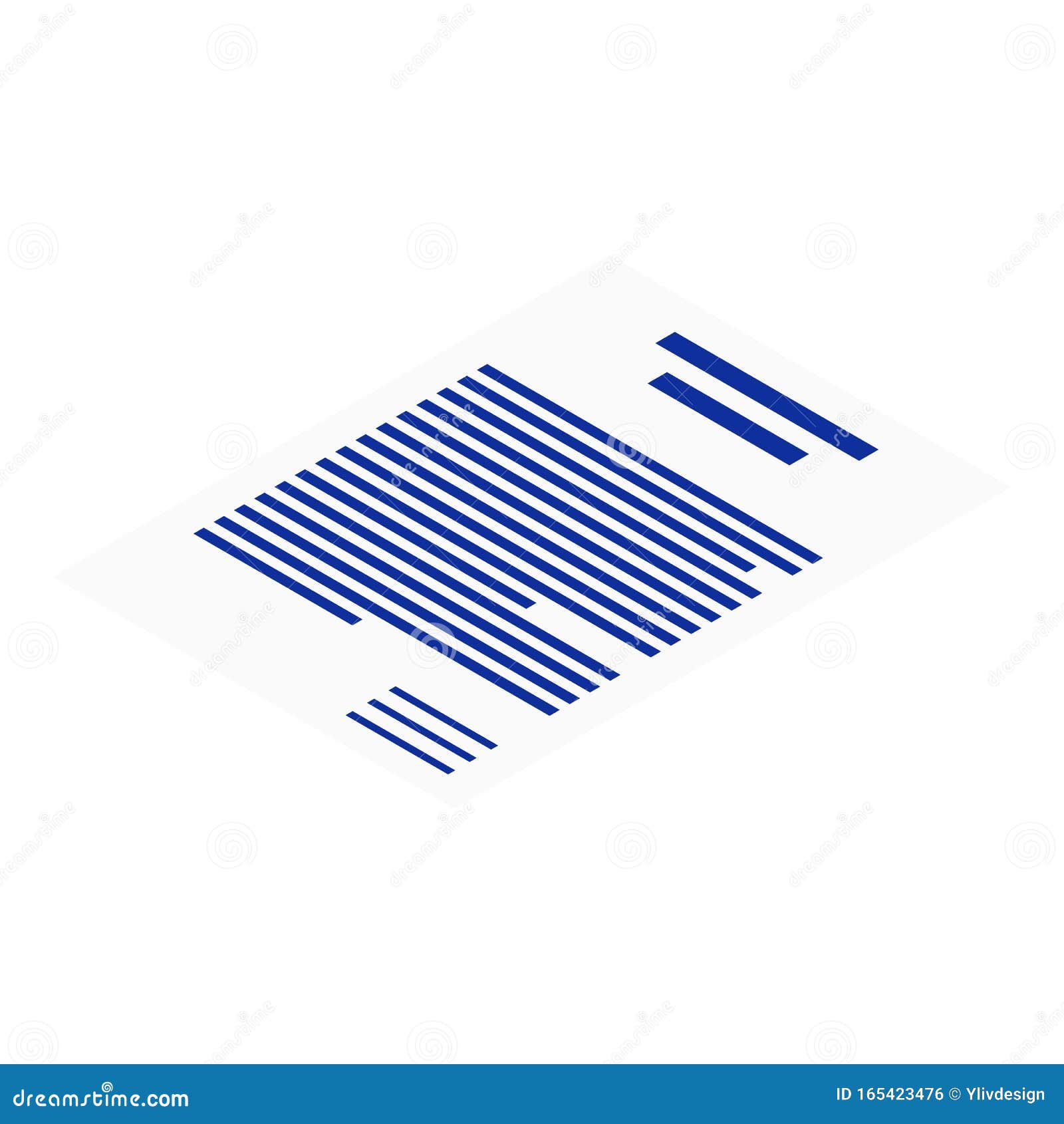 Document Paper Icon, Isometric Style Stock Vector - Illustration of ...