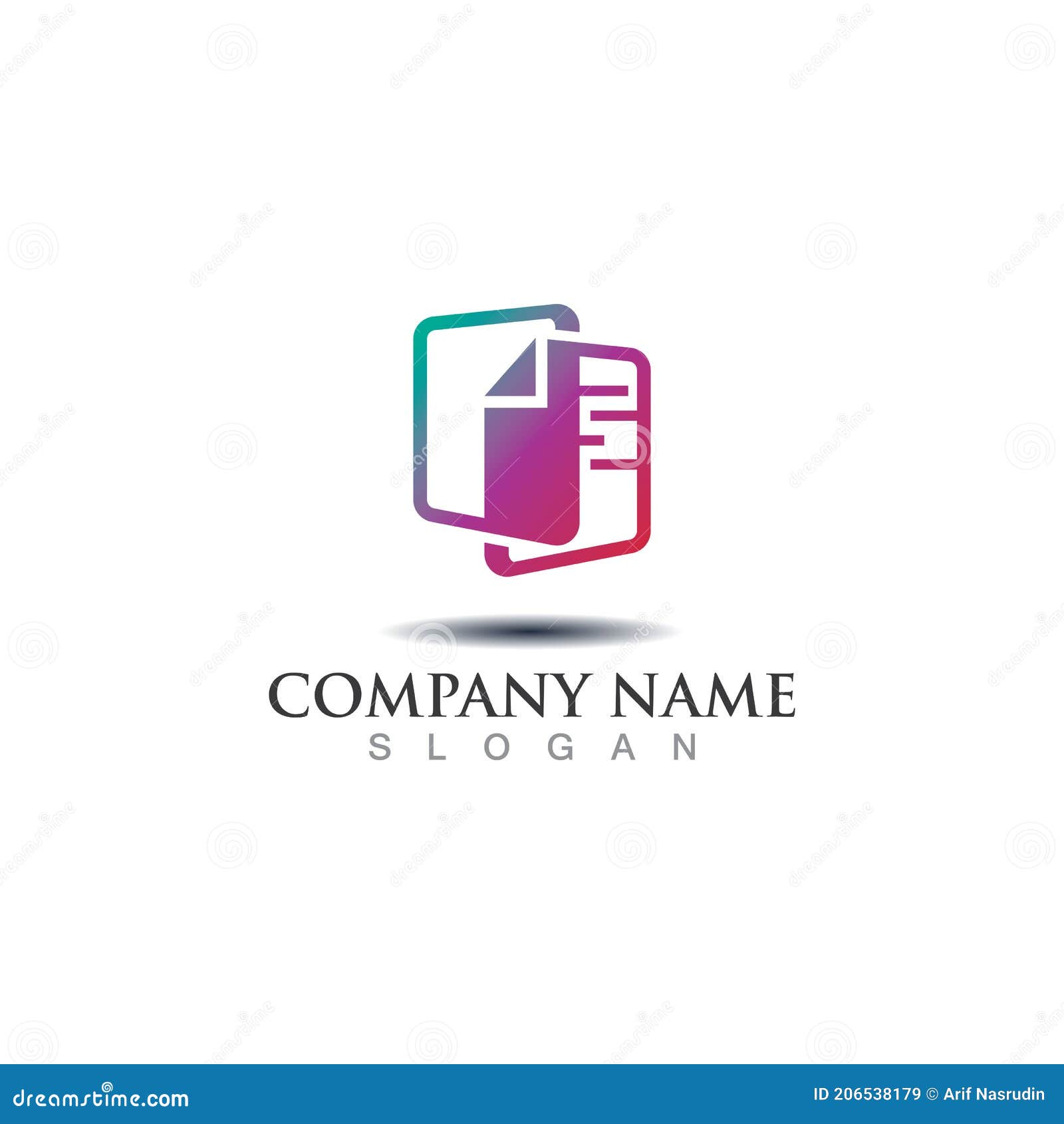 Document Paper Logo Company Icon Template Design Creative Vector Stock ...