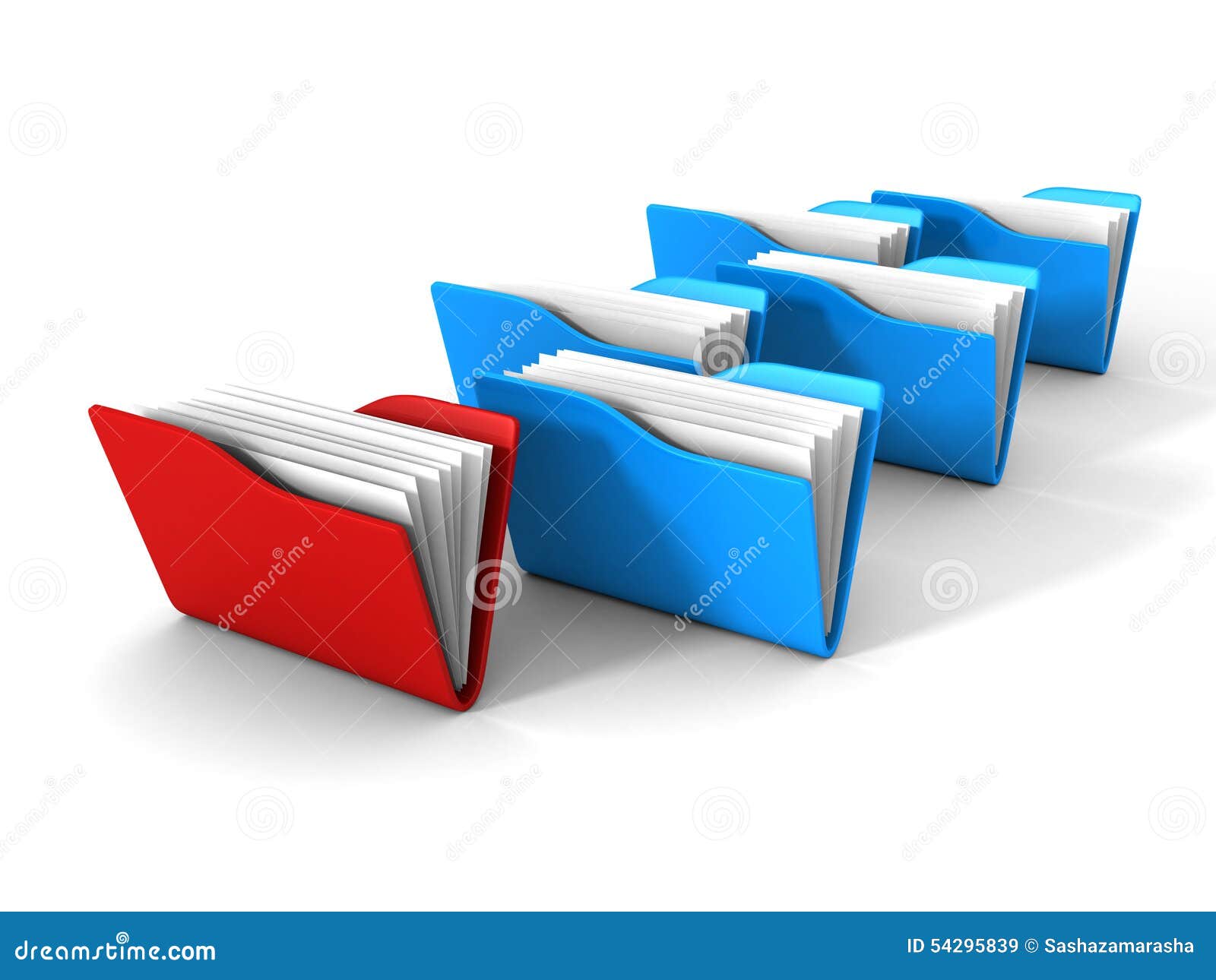 Document Paper Office Folders on White Background Stock Illustration ...