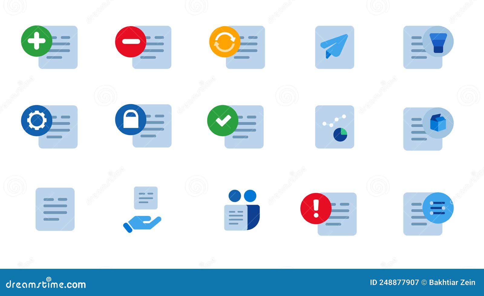 Document Paper Page Doc Sharing Icon Set Collection Grey Isolated File ...