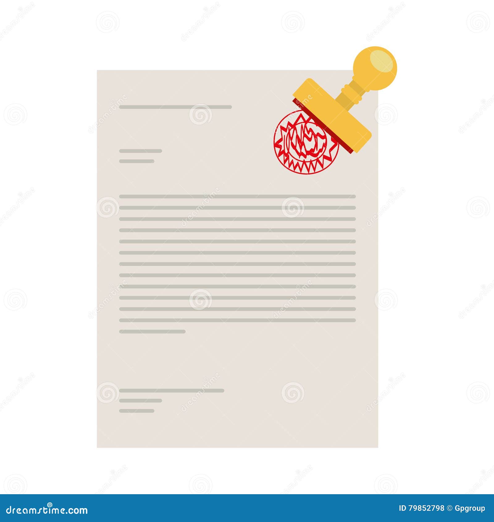Document Paper Page with Stam Shape Stock Vector - Illustration of ...
